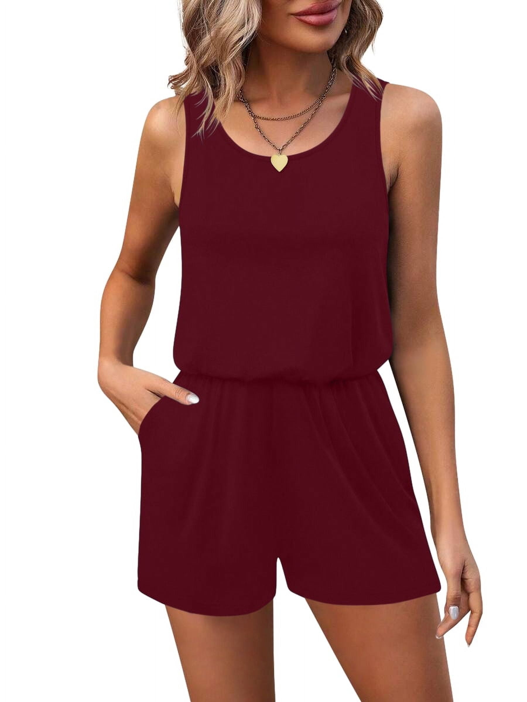 Sweet Hearts Women's Romper, Short Jumpsuit with Pockets, Stretchy ...