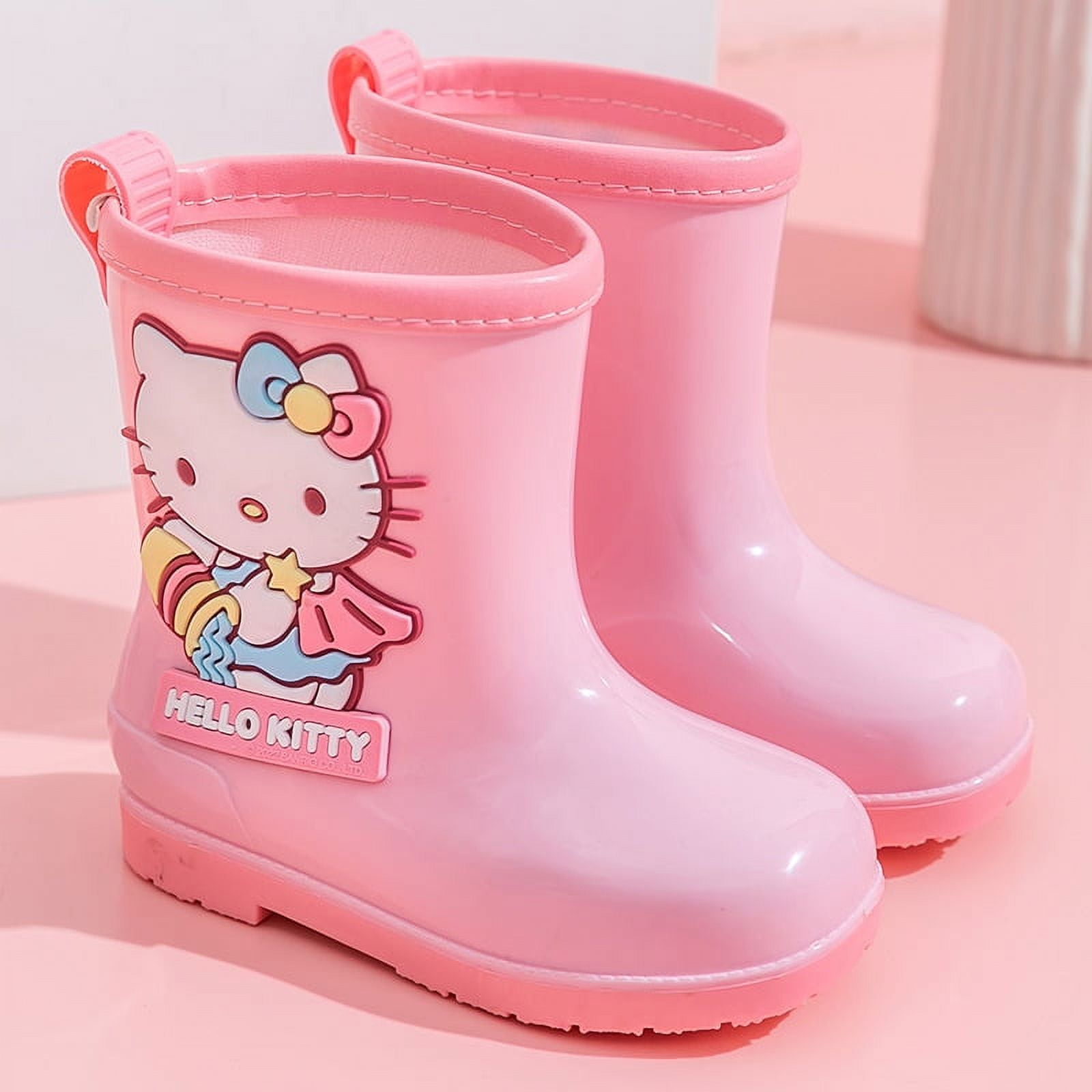 Sweet Hello Kitty Anime Kawaii Sanrio Children Rain Boots Cute Cartoon ...