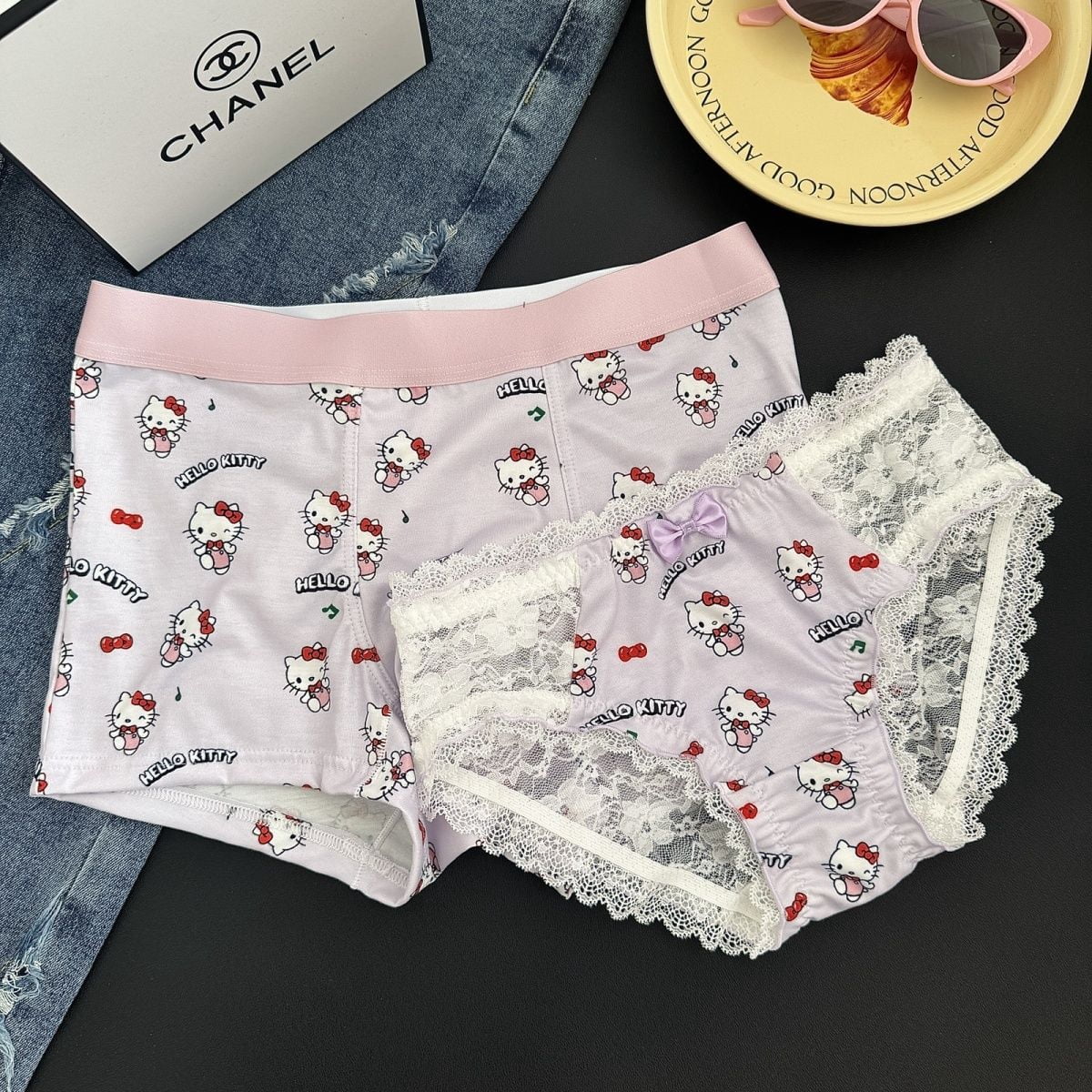 Sweet Hello Kitty Couple Underwear Male Female Cartoon Cute Shorts ...