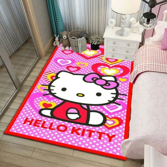 Sweet Hello Kitty Pink Carpet for Living Room Decor Bedroom Bedside ...