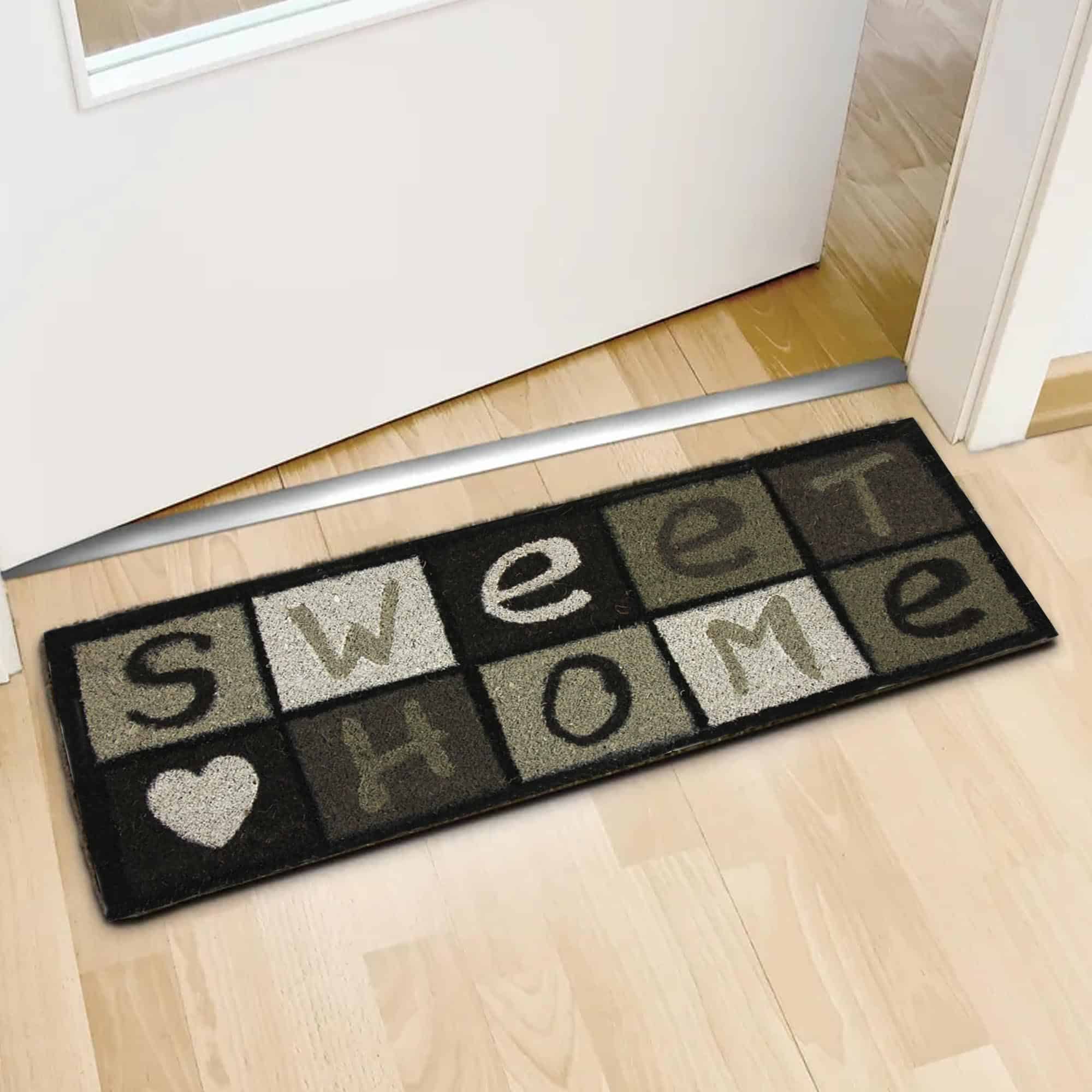 Sweet Home 30x10 Long Sheltered Front Door Mat Coco Black - Walmart.com