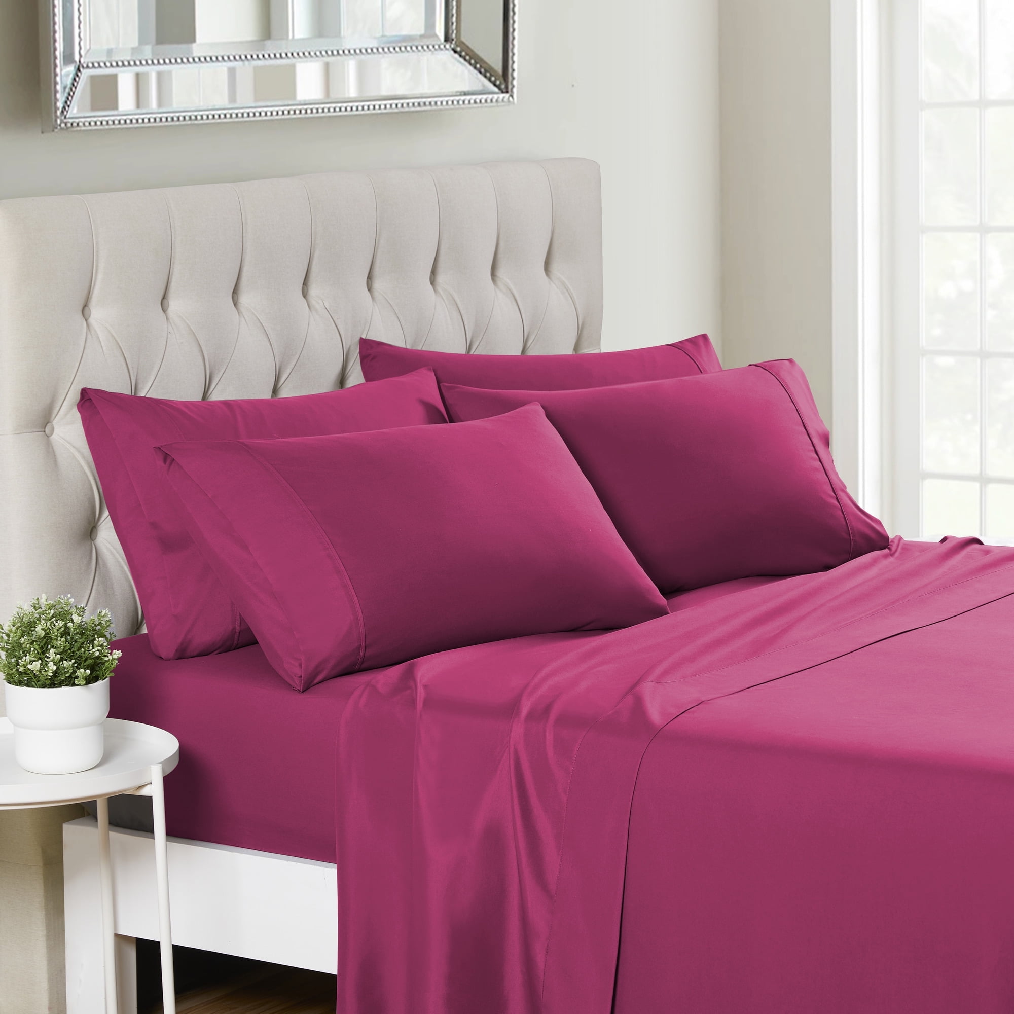 Sweet Home Collection 1500 Series 6 Piece Ultra Soft Microfiber Sheet ...