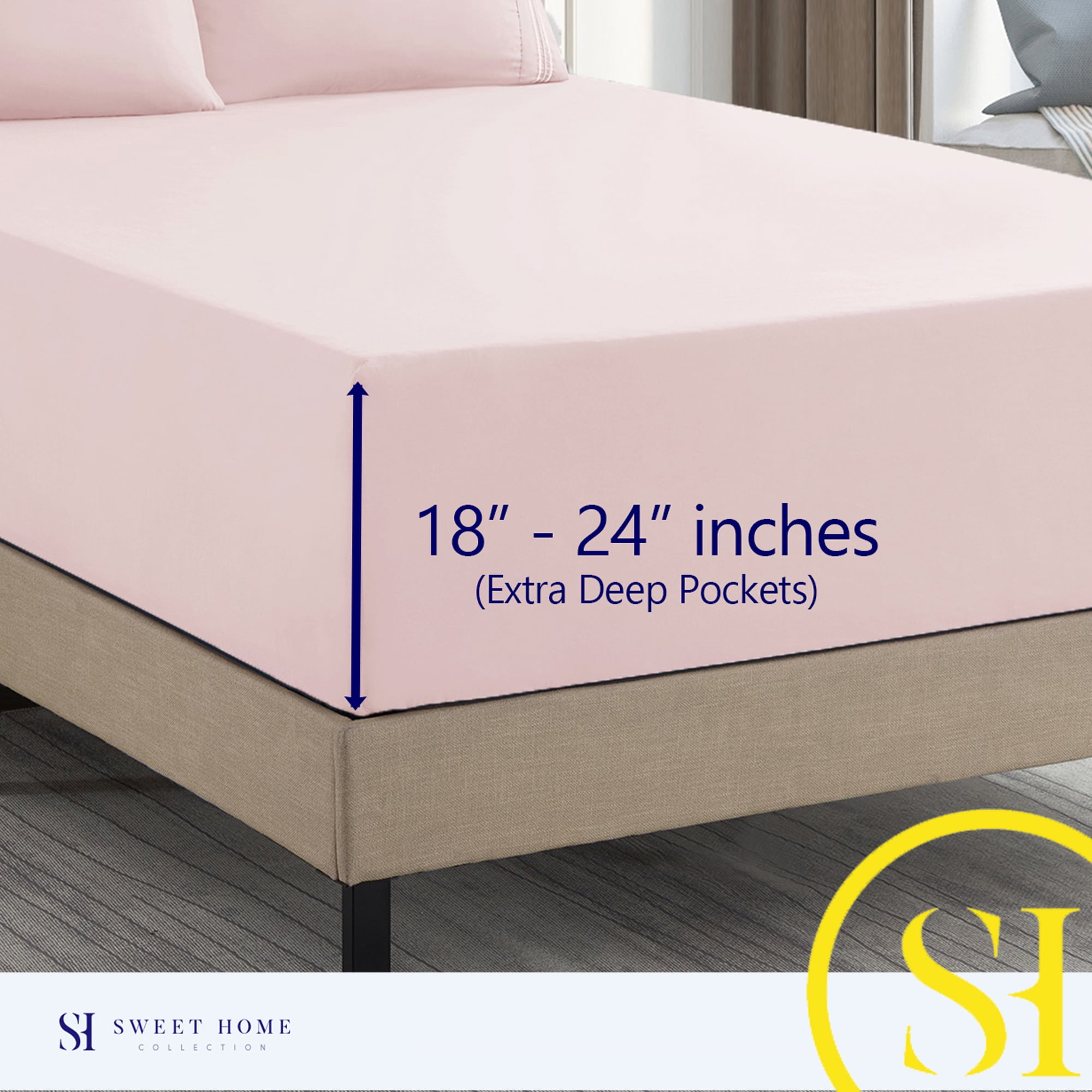 Sweet Home Collection Extra Deep Pocket, Fits 18"-24", Deluxe ...