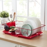 Sweet Home Collection, Kitchen Sink Dish Drainer Set, 3-Piece, Red ...