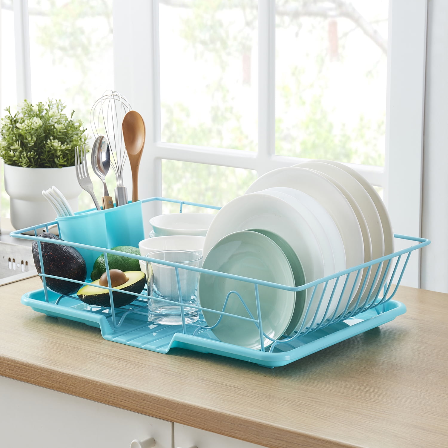 Sweet Home Collection Solid 3-Piece kitchen Sink Dish Drying Drainer ...