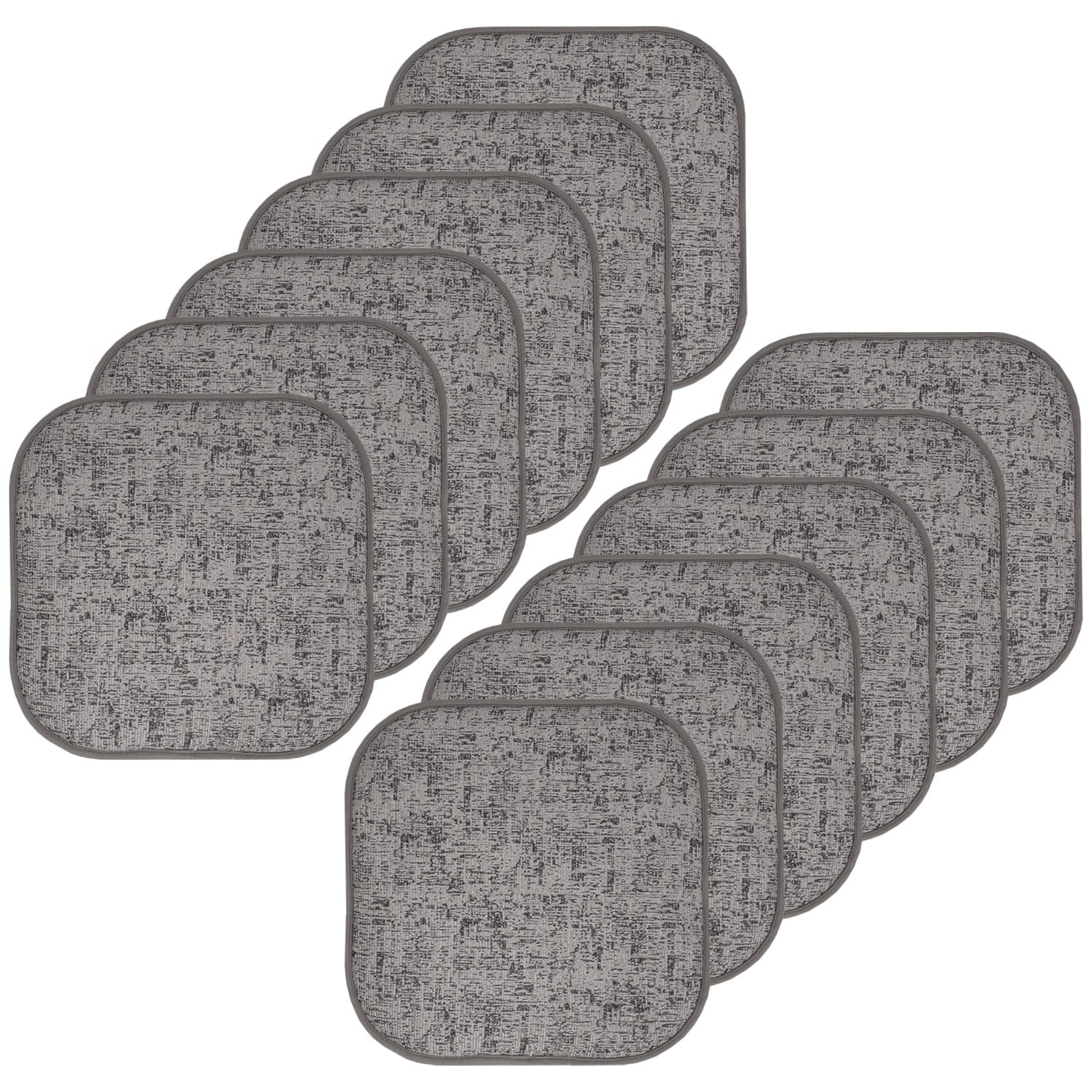 Sweet Home Collection Broadway Memory Foam Chair Pads Grey/Black Set of ...