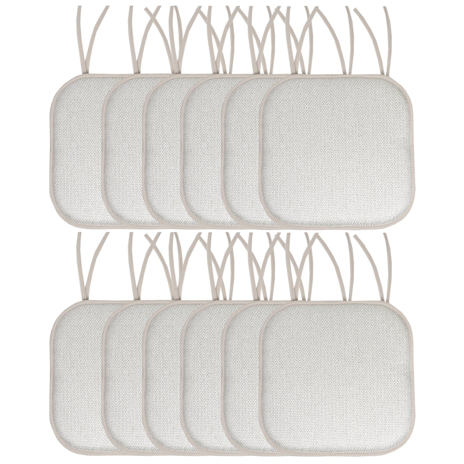 Sweet Home Collection Cameron Memory Foam Non-Slip Chair Pad Silver ...