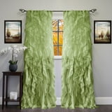 Sweet Home Collection Chic Sheer Voile Vertical Ruffled Tier Window ...