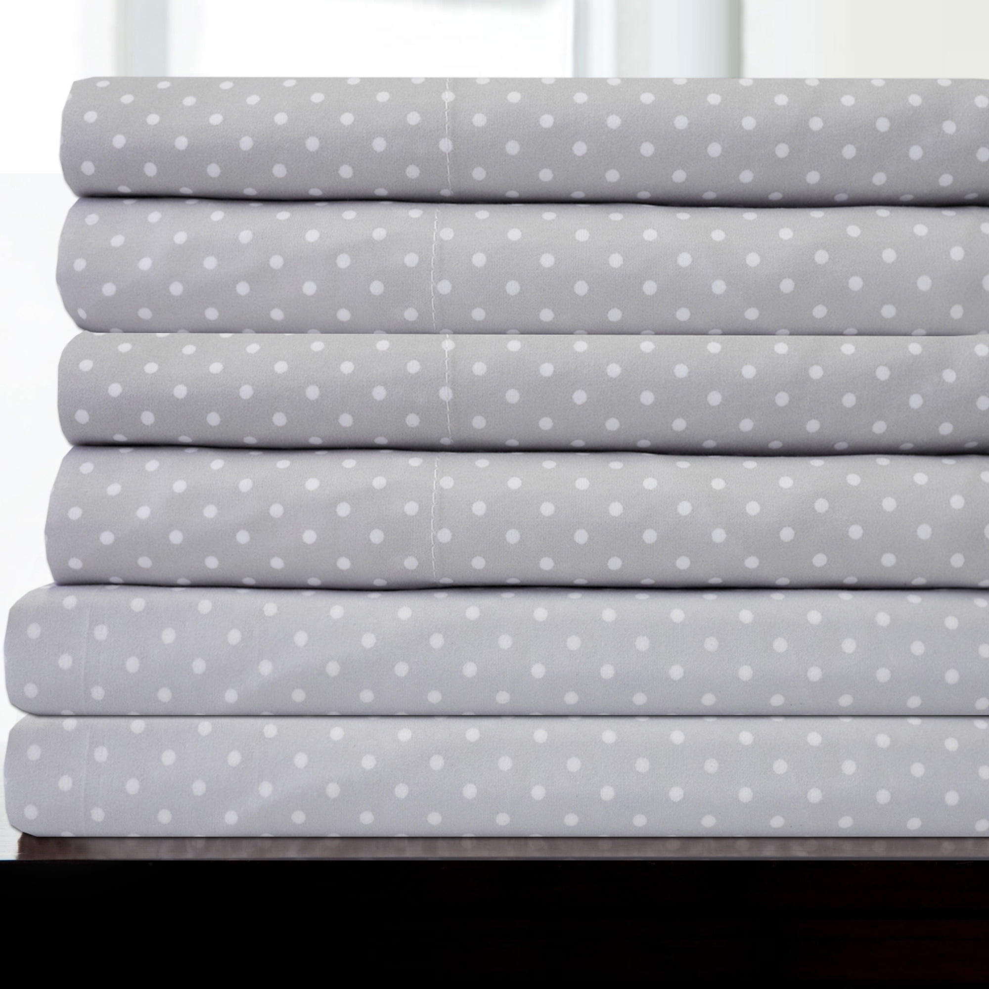 Sweet Home Collection Dot Print Sheet Set 1500 Series 6 Piece Sheet Set ...