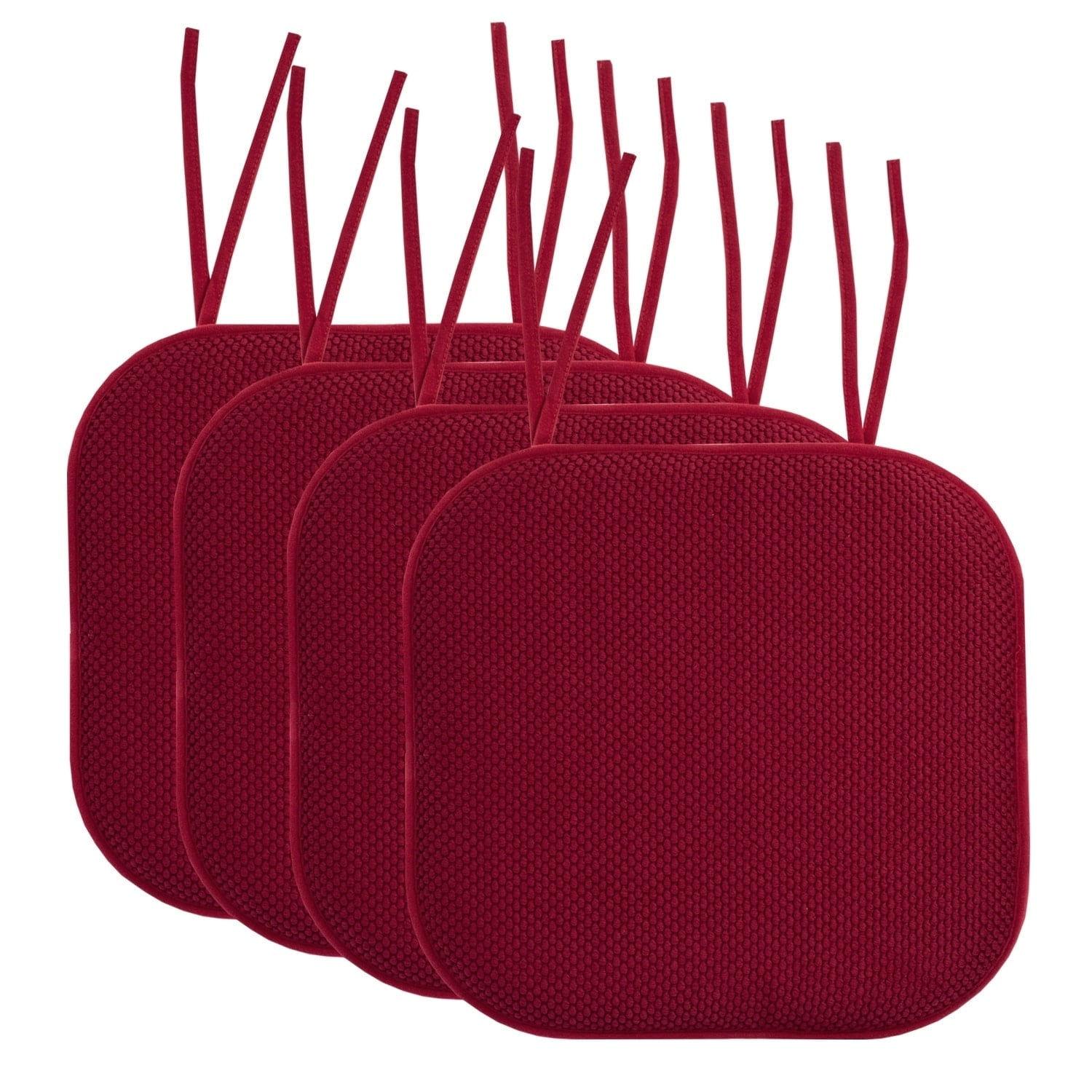 Sweet Home Collection Memory Foam Honeycomb Non-slip Chair Cushion Pads ...