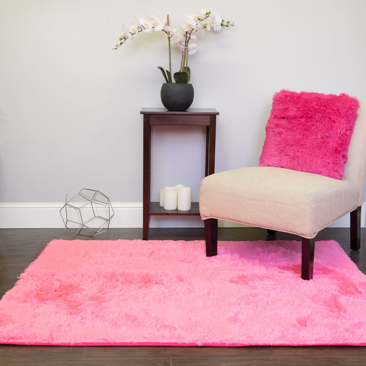 Estex Plush Faux Fur Area Rug 4'x5' Assorted Colors Soft Eco-Friendly ...