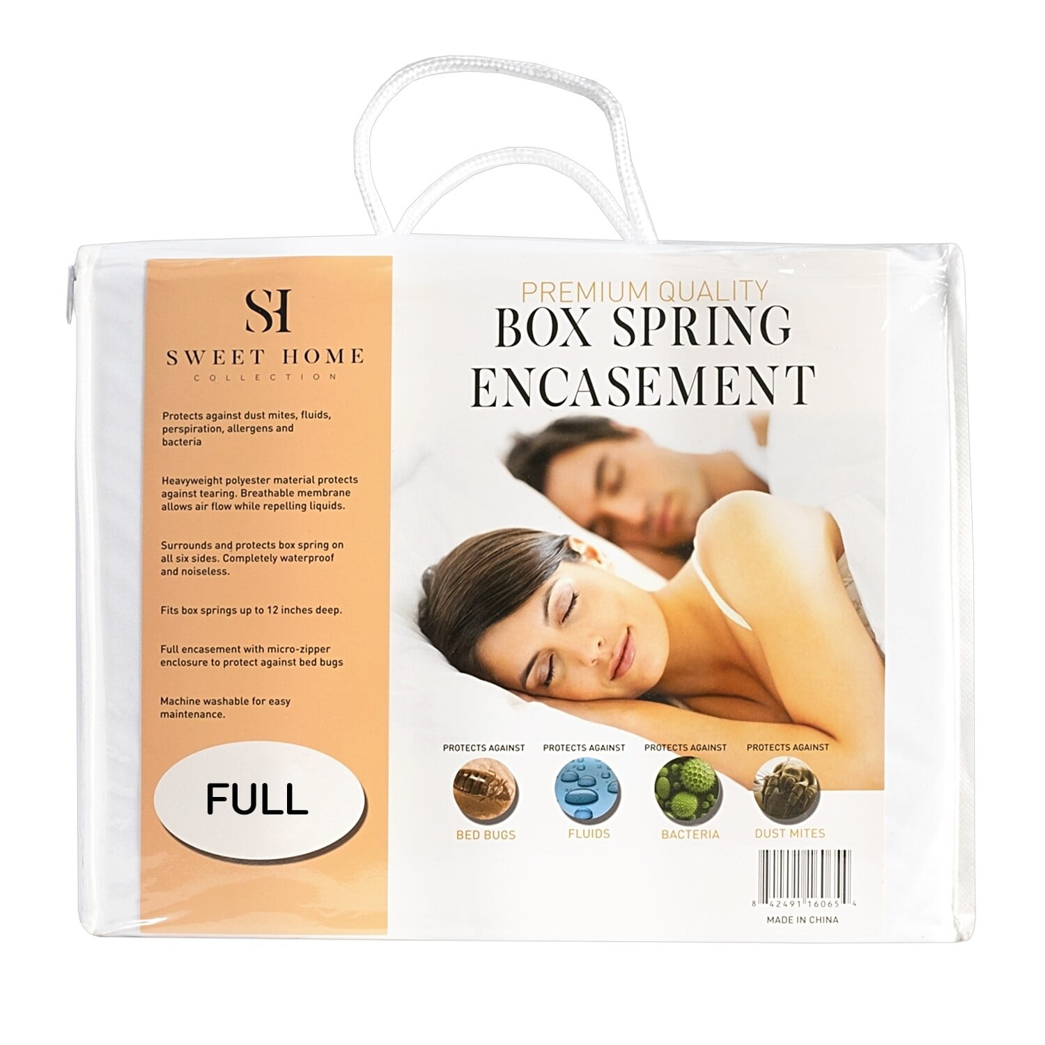 Sweet Home Collection Waterproof Bed Bug Proof Box Spring Encasement ...