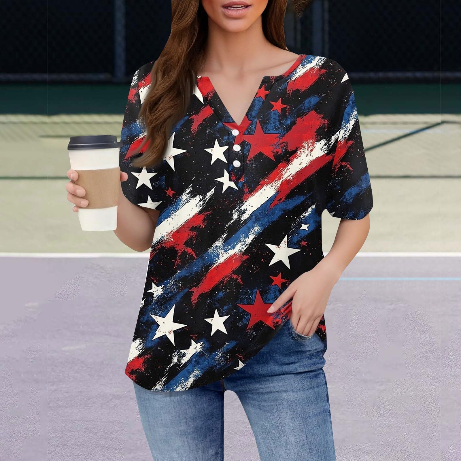 Sweet Home Farm Memorial Day Shirts for Women Graphic Tees 4Th Of July ...