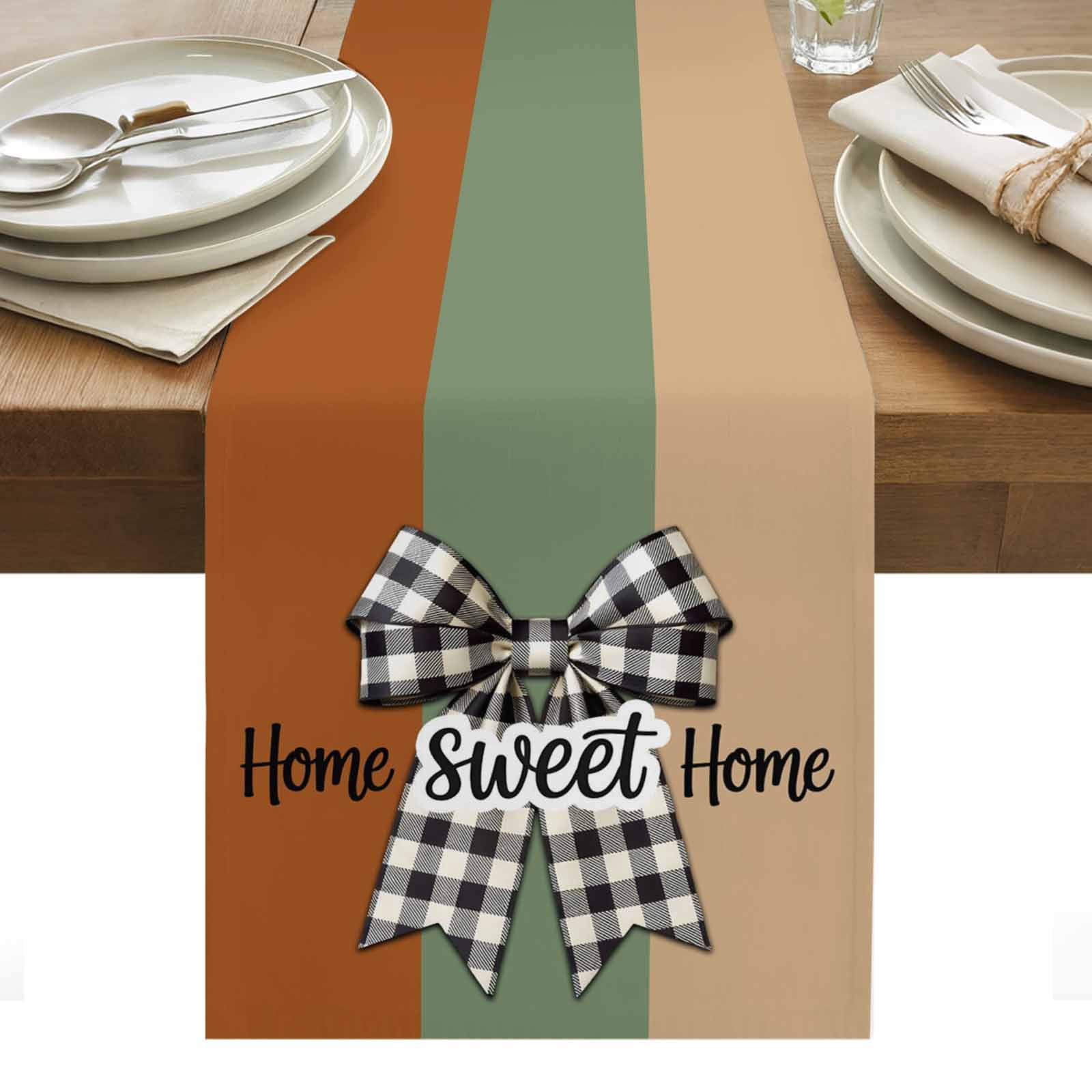 Sweet Home Table Runner - 108 Inch Long, Kitchen Dining Table Runner ...