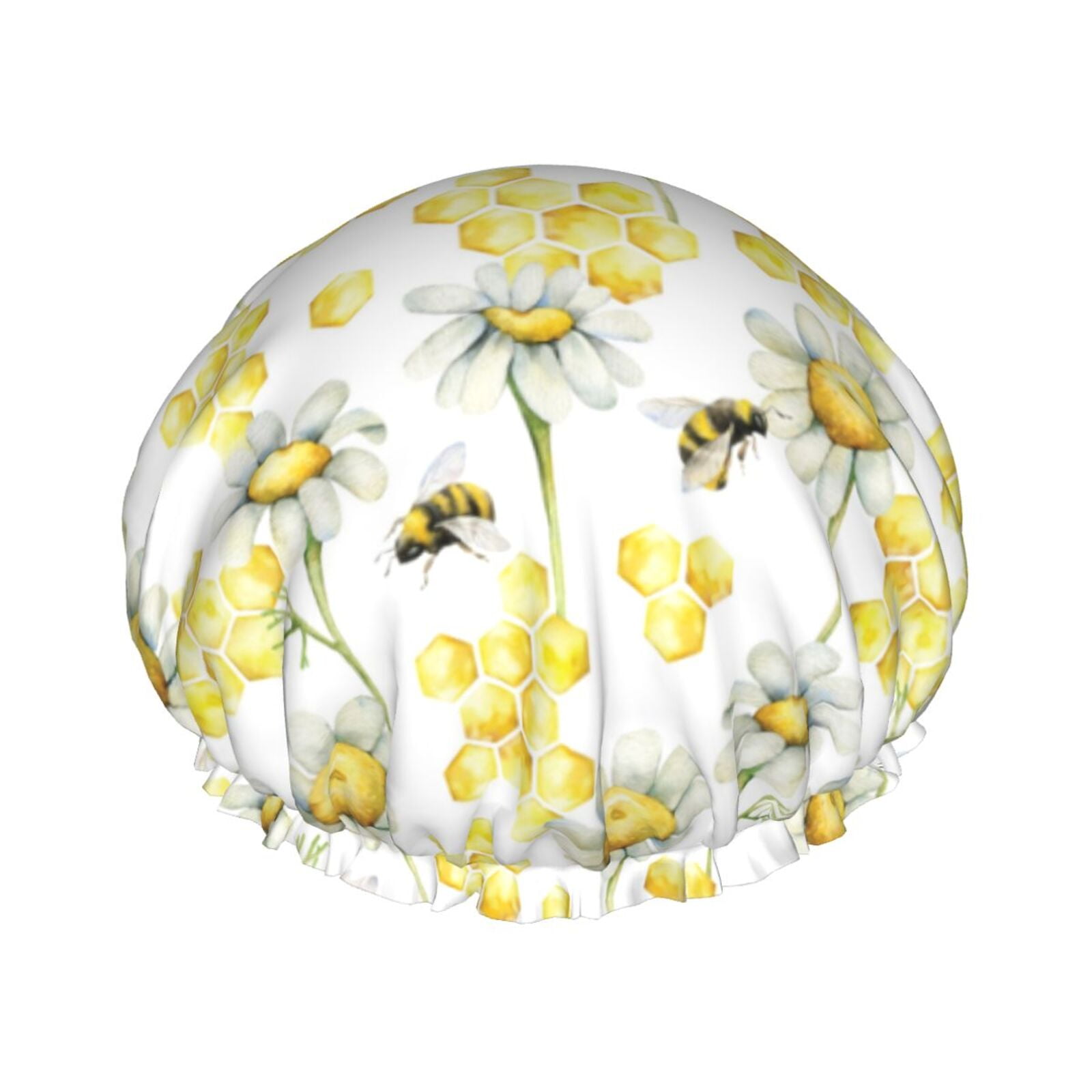 Sweet Honey Shower Cap, Reusable Bath Hair Hat for all Hair Lengths ...