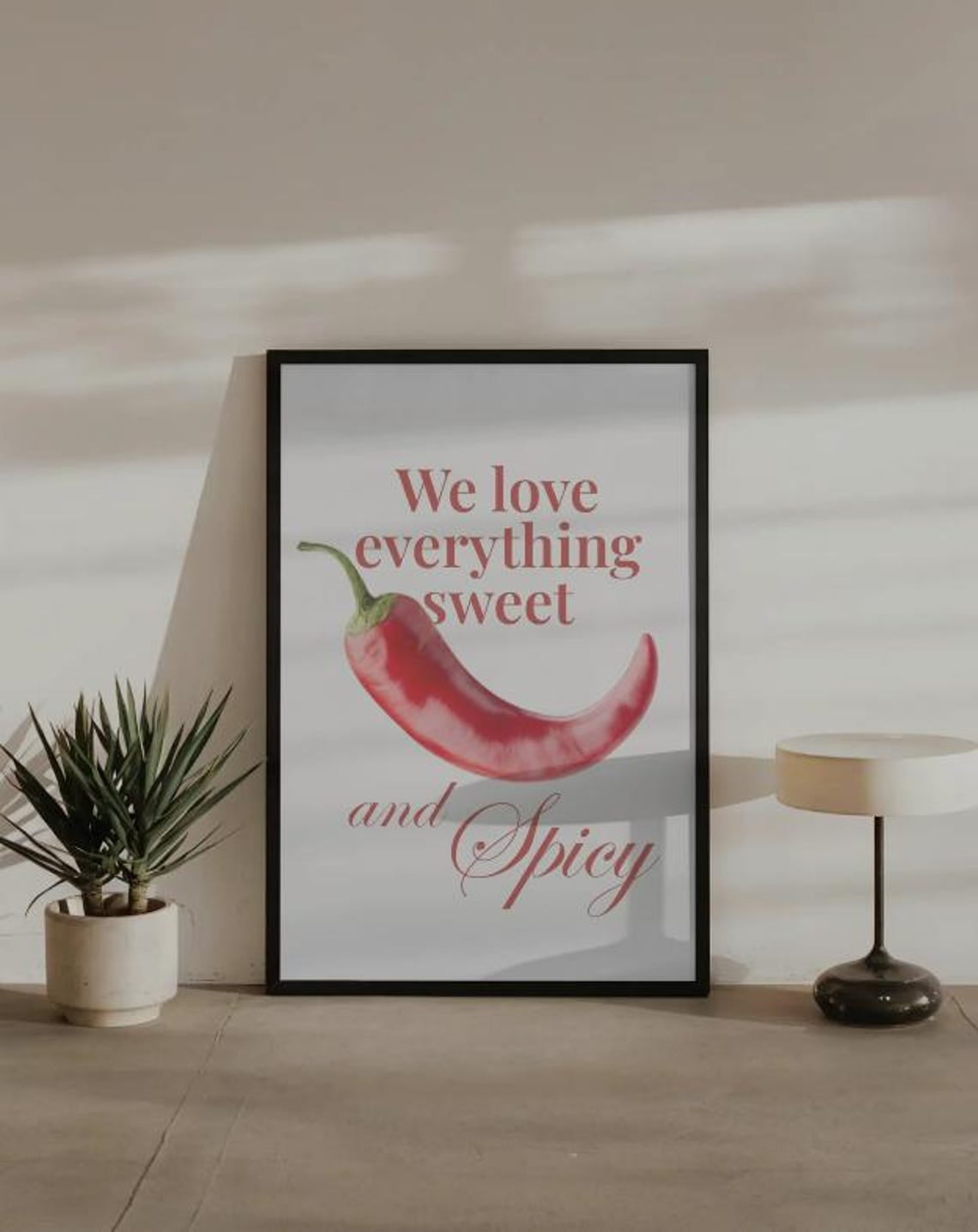 Sweet & Hot Chili Poster - Spicy Food Lover Wall Art, Unframed Canvas ...