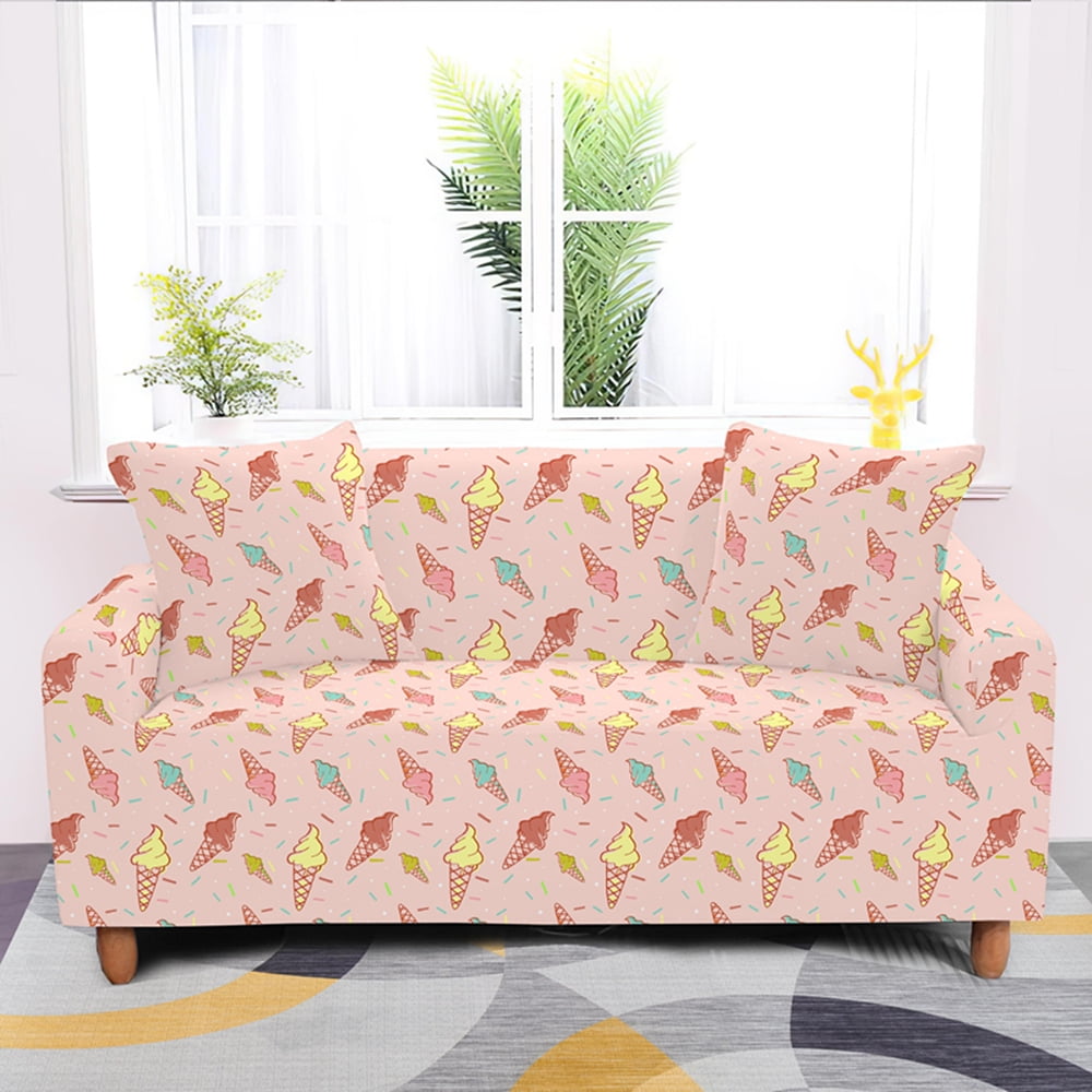Sweet Ice Cream Design Slipcover 1/2/3/4 Seater Elastic Washable ...
