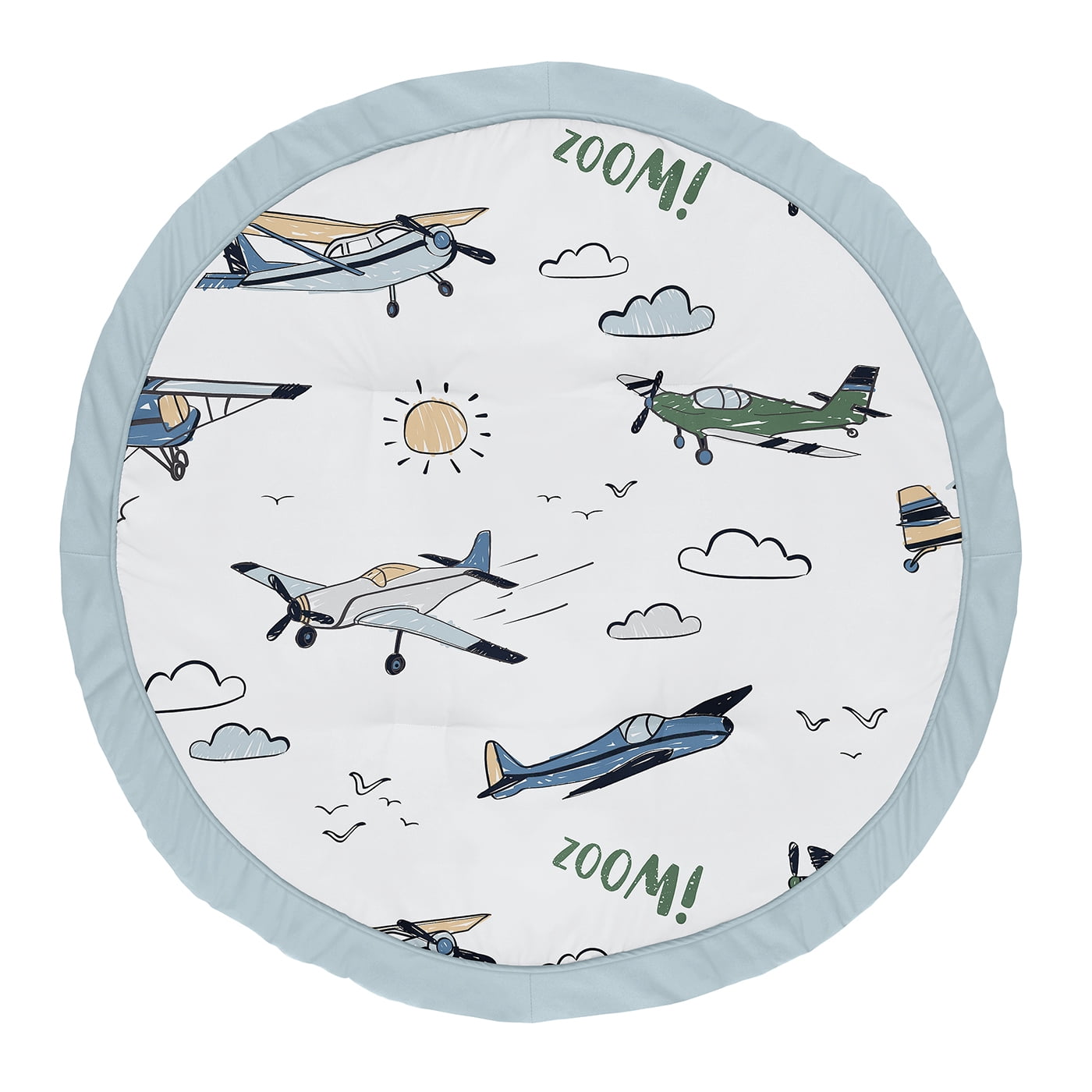 Sweet Jojo Designs Airplane Green and Blue Boy Baby Play Mat - Walmart.com