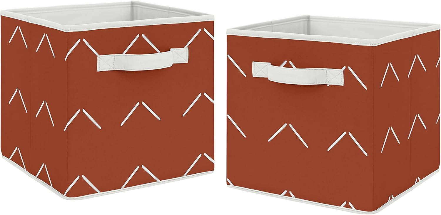 Sweet Jojo Designs Boho Arrow Foldable Fabric Storage Cube Bins Boxes ...
