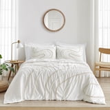 Sweet Jojo Designs Boho Tufted Swirl Ivory and Taupe Queen Duvet Cover ...