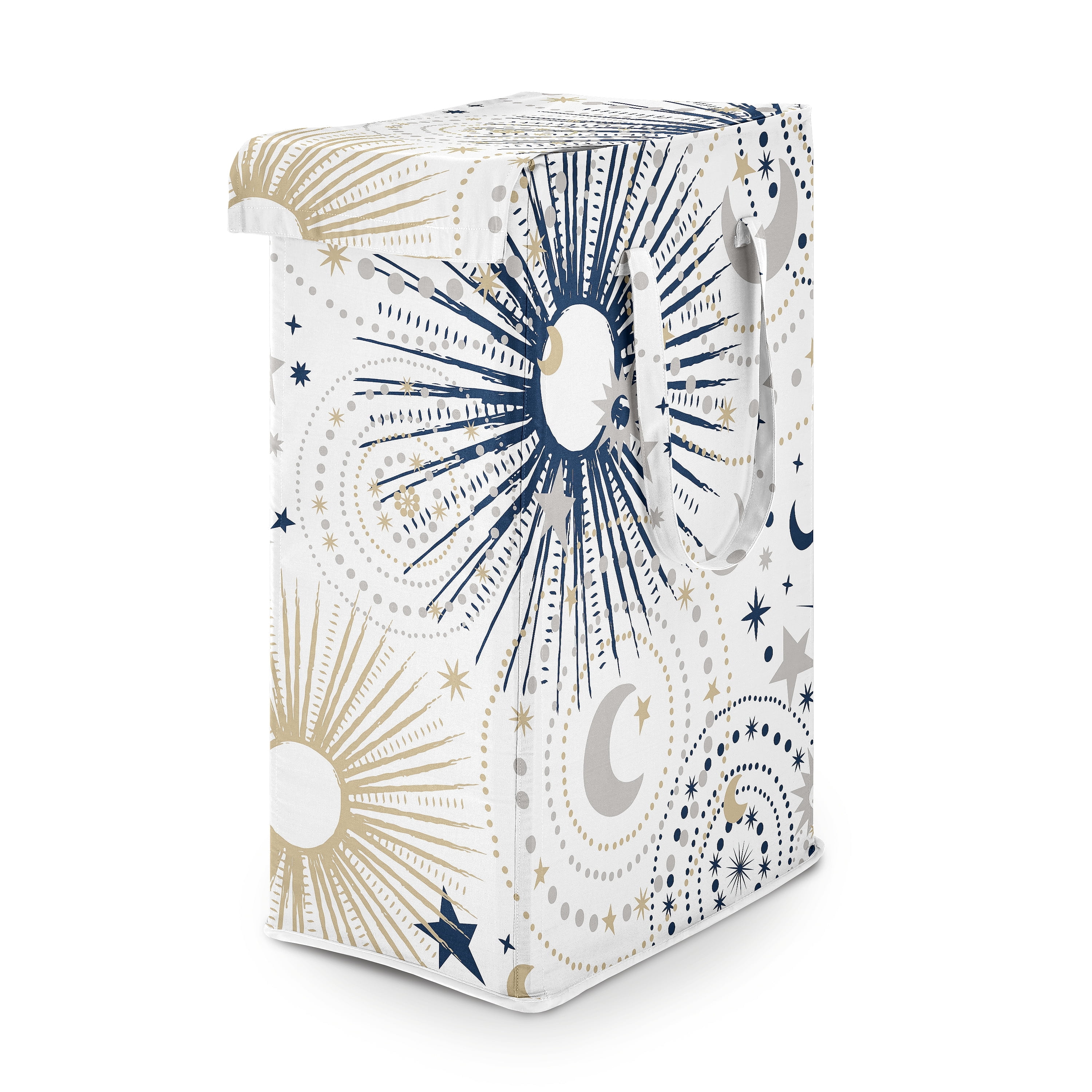 Sweet Jojo Designs Celestial Blue Gold and Grey Foldable Laundry Hamper ...