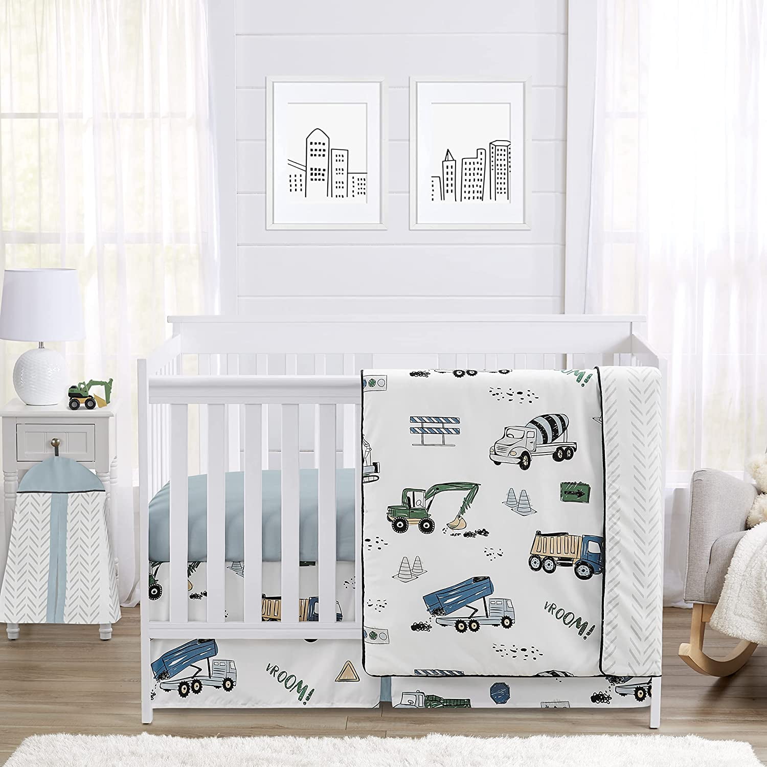 Sweet Jojo Designs Construction Truck Baby Boy Nursery Crib Bedding Set ...