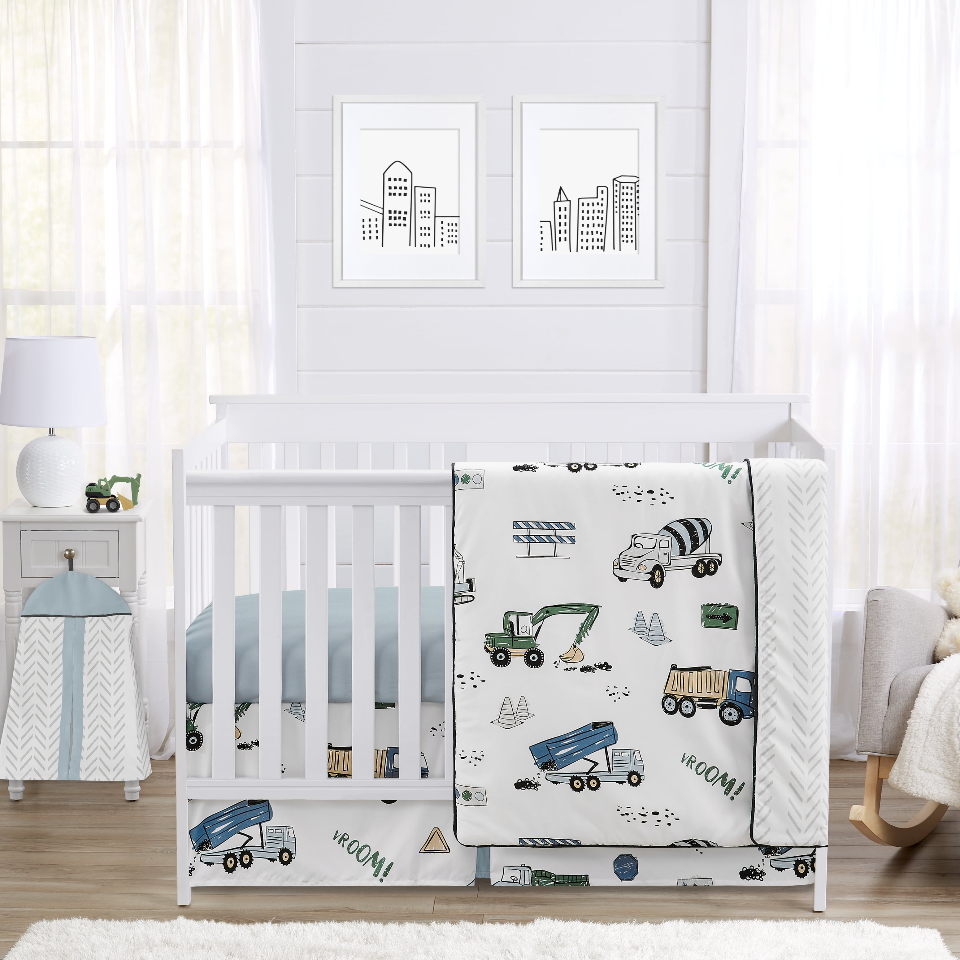 Sweet Jojo Designs 4pc Construction Truck Baby Boy Toddler Nursery ...
