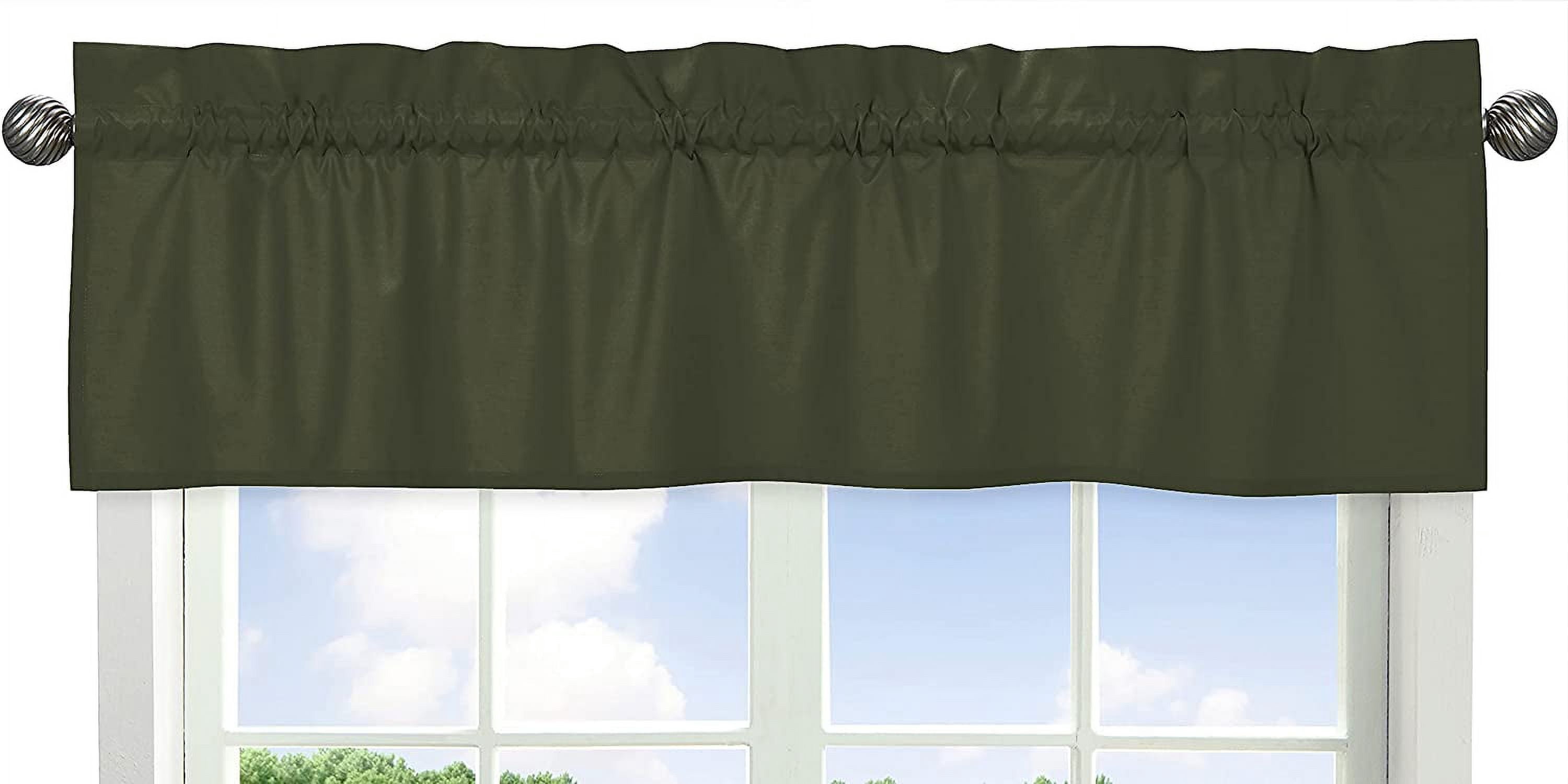 Sweet Jojo Designs Dark Green Window Treatment Valance - Solid Color ...