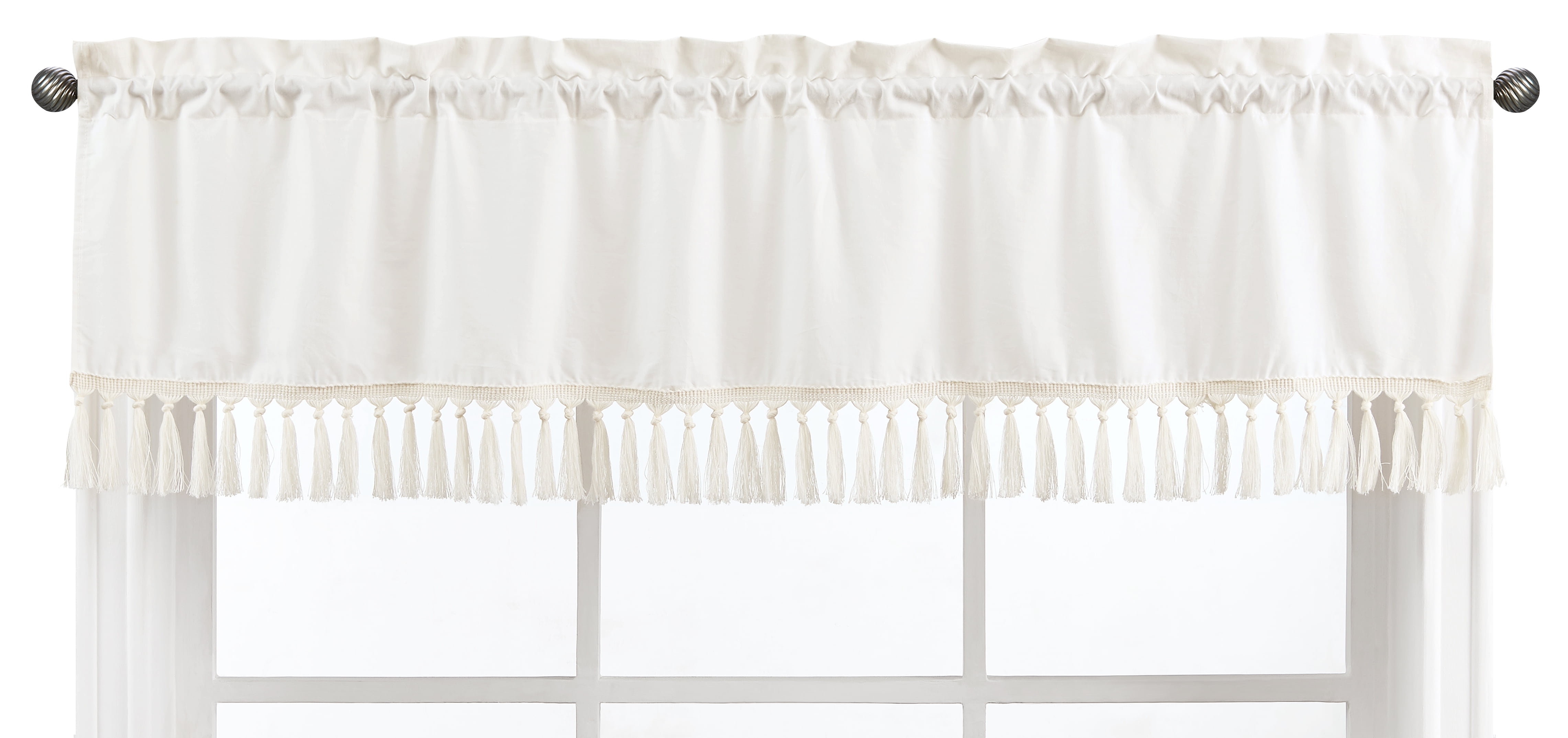 Sweet Jojo Designs Ivory Neutral Boho Bohemian Window Treatment Valance ...