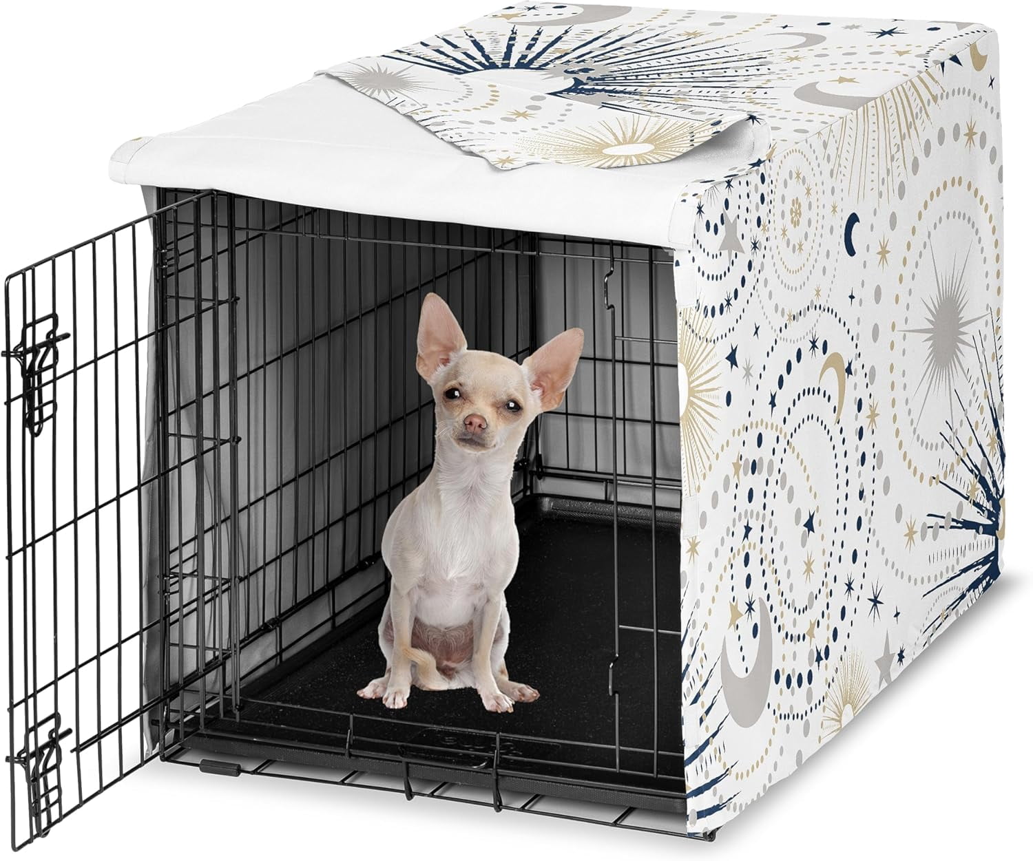 Sweet Jojo Designs Navy Blue Star and Moon Dog Crate Cover – Kennel ...