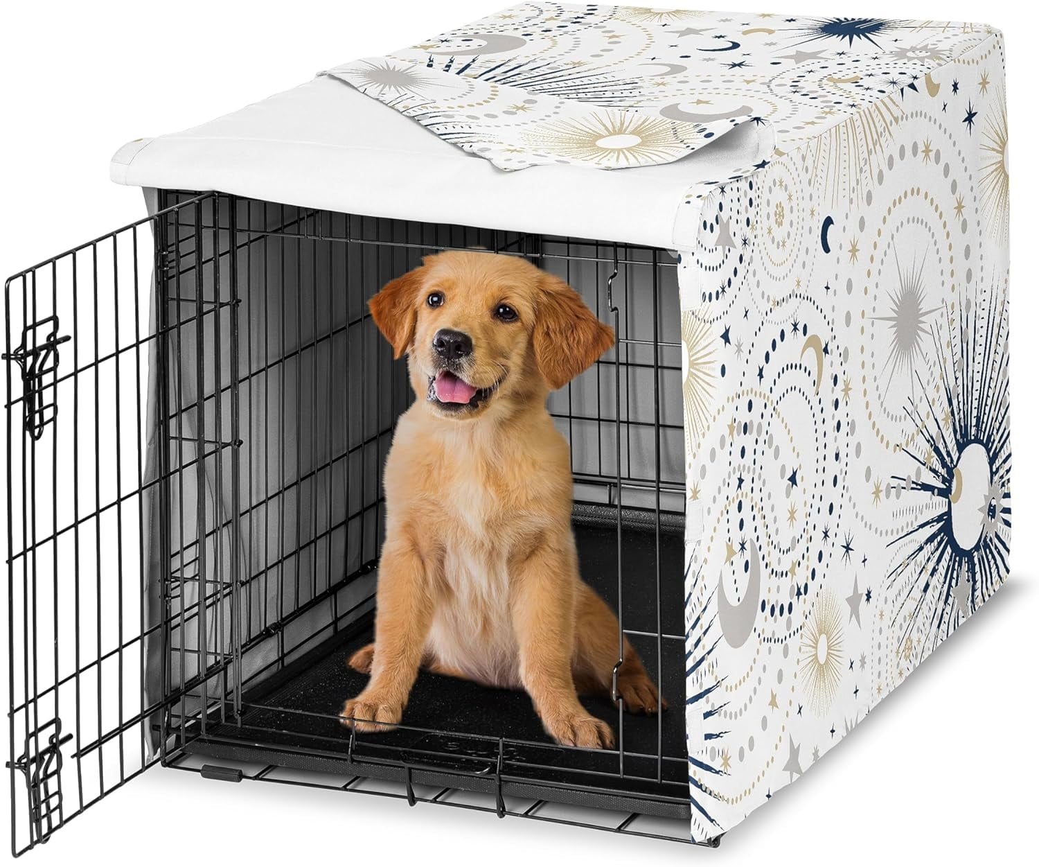 Sweet Jojo Designs Navy Blue Star and Moon Dog Crate Cover – Kennel ...