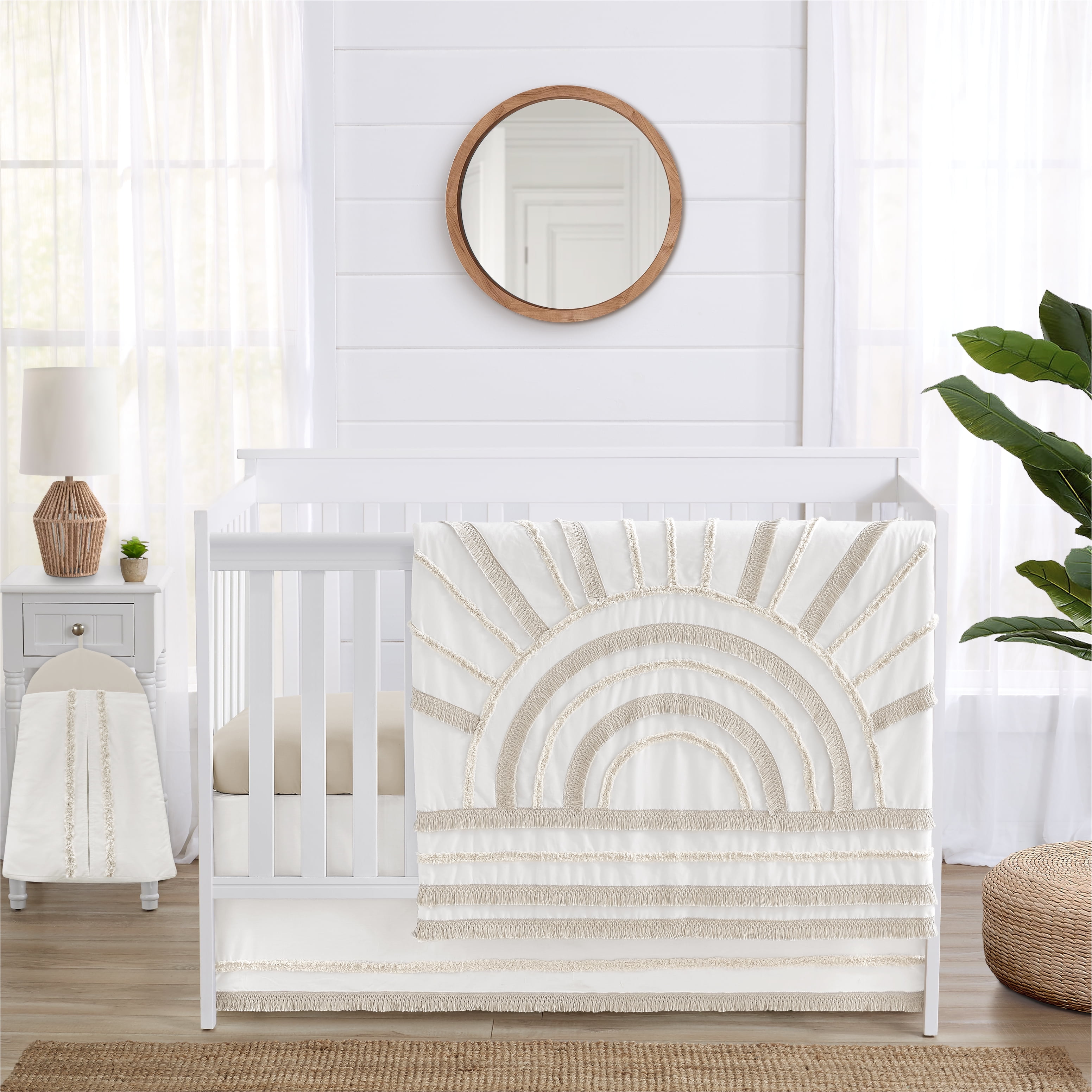 Sweet Jojo Designs Tufted Sun Ivory and Taupe 4 Piece Crib Bedding Set ...