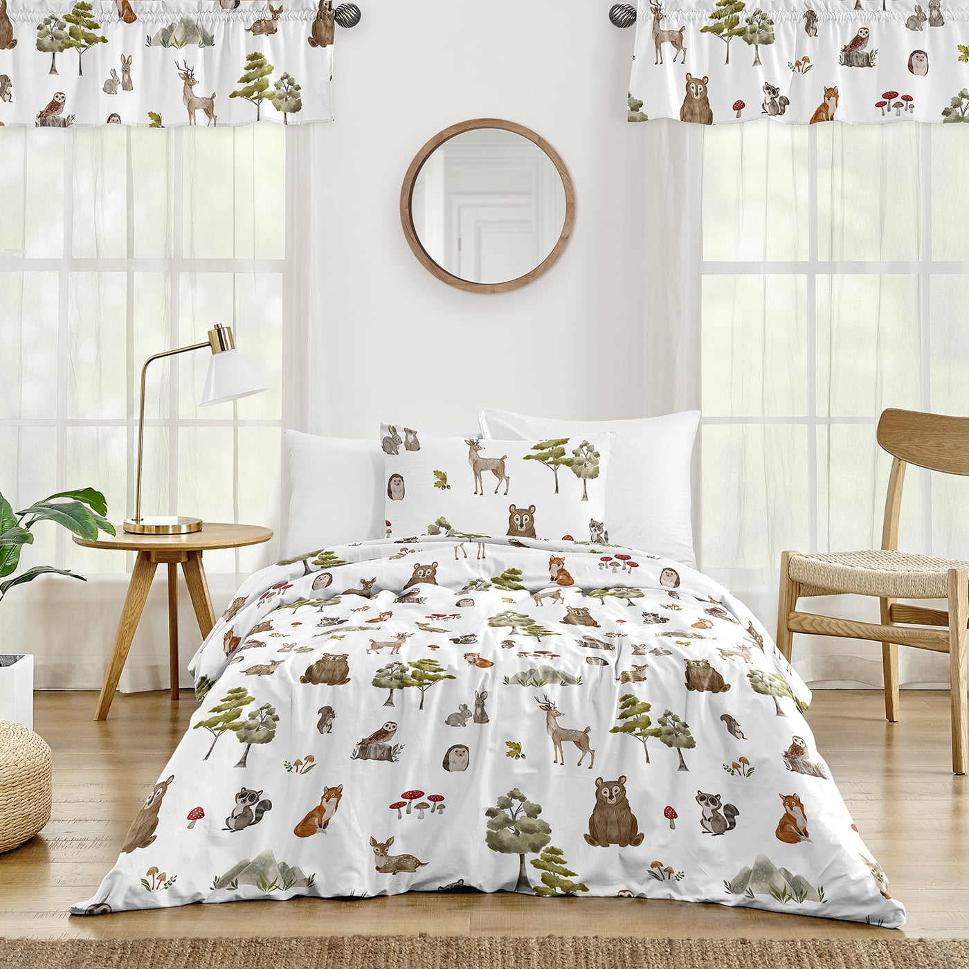 Sweet Jojo Designs Woodland Forest Animals Twin Bedding Set, Watercolor ...
