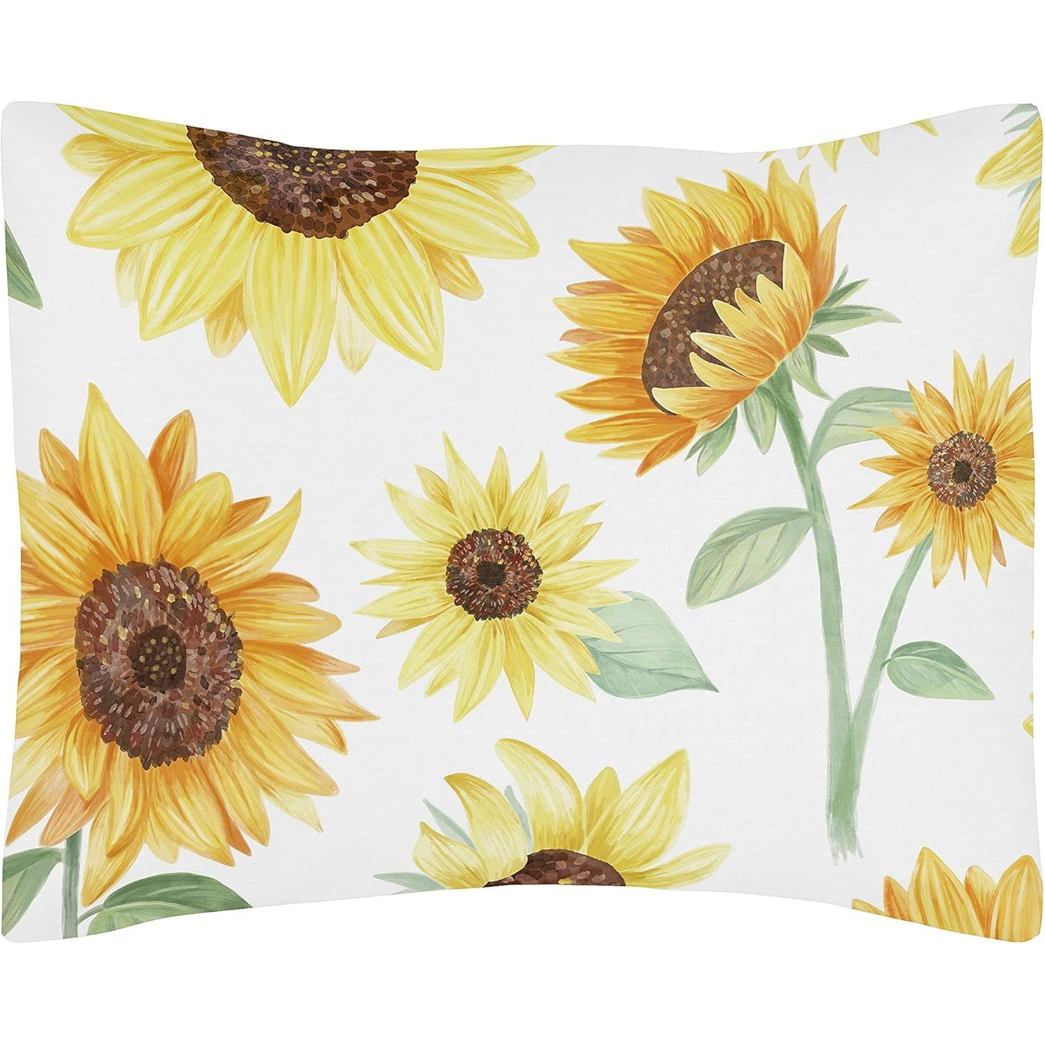 Sweet Jojo Designs Yellow, Green and White Sunflower Boho Floral ...