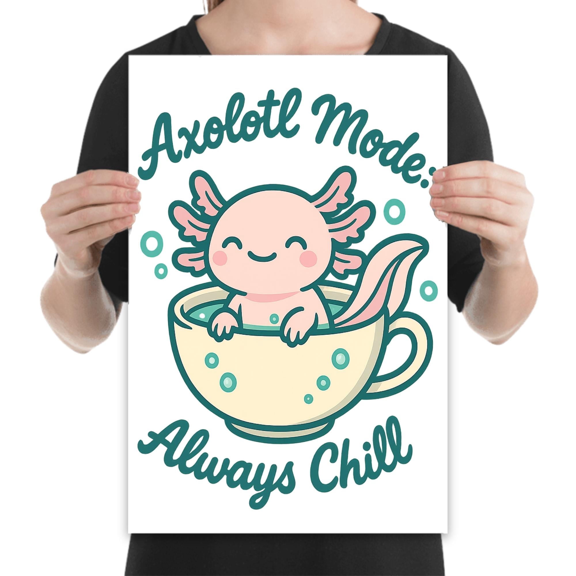 Kawaii Axolotl Poster – 13x19 Gloss Print Cute Pastel Wall Art for ...
