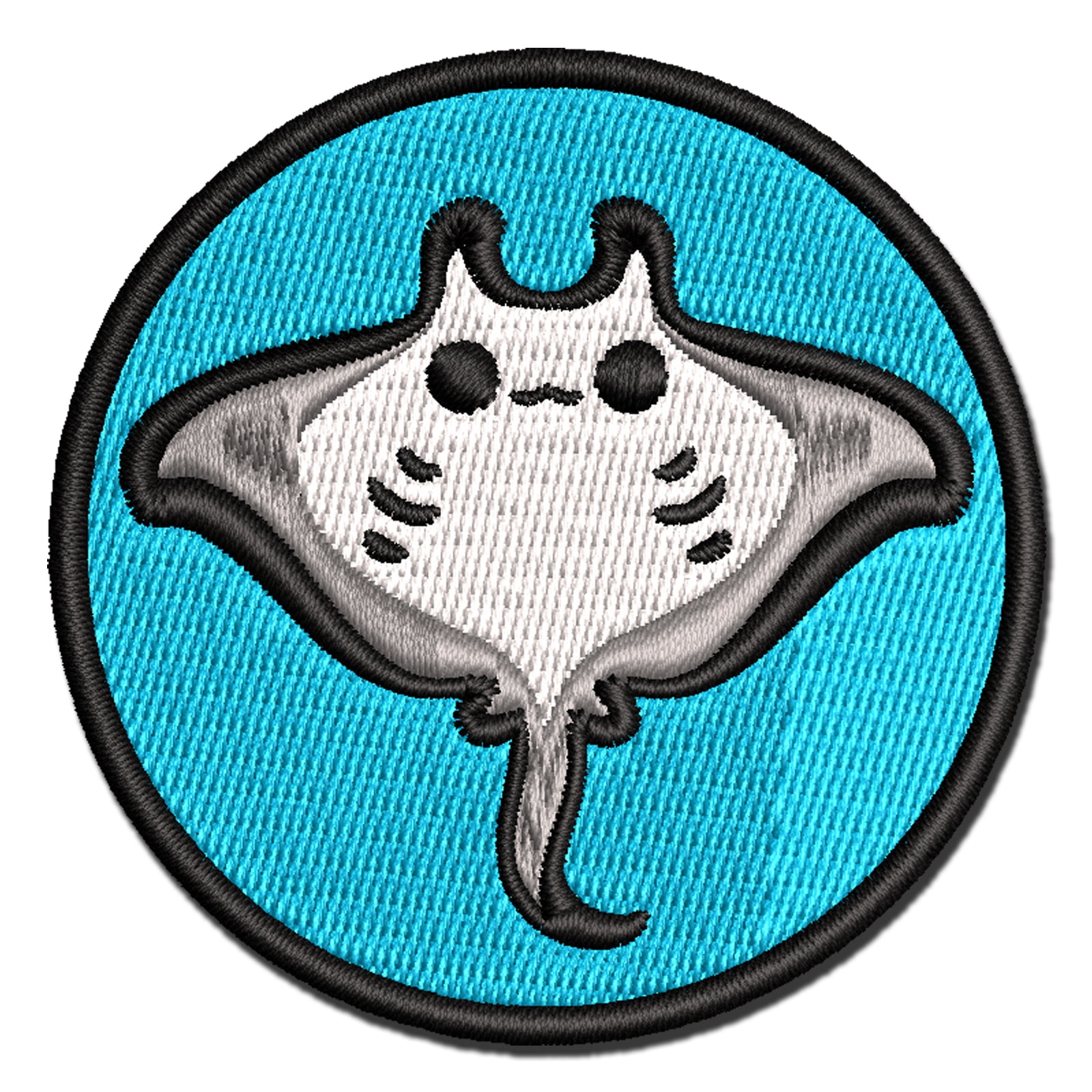 Sweet Kawaii Chibi Manta Ray Applique Multi-Color Embroidered Hook ...