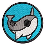 Sweet Kawaii Chibi Narwhal Applique Multi-Color Embroidered Iron-On ...