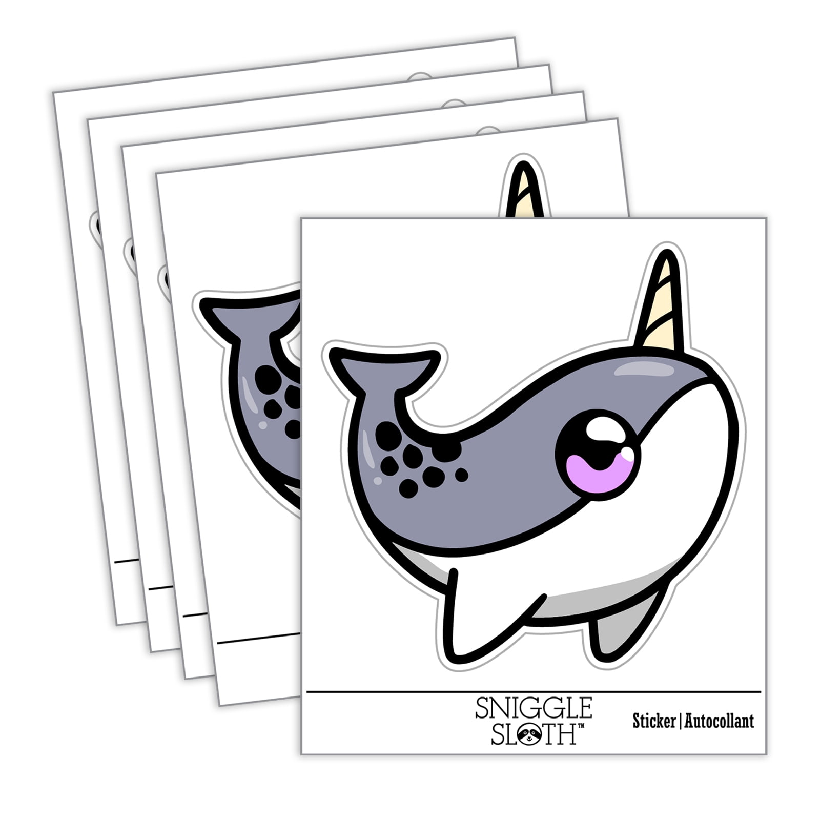 Sweet Kawaii Chibi Narwhal Car Window Bumper Water Bottle Phone Tablet ...