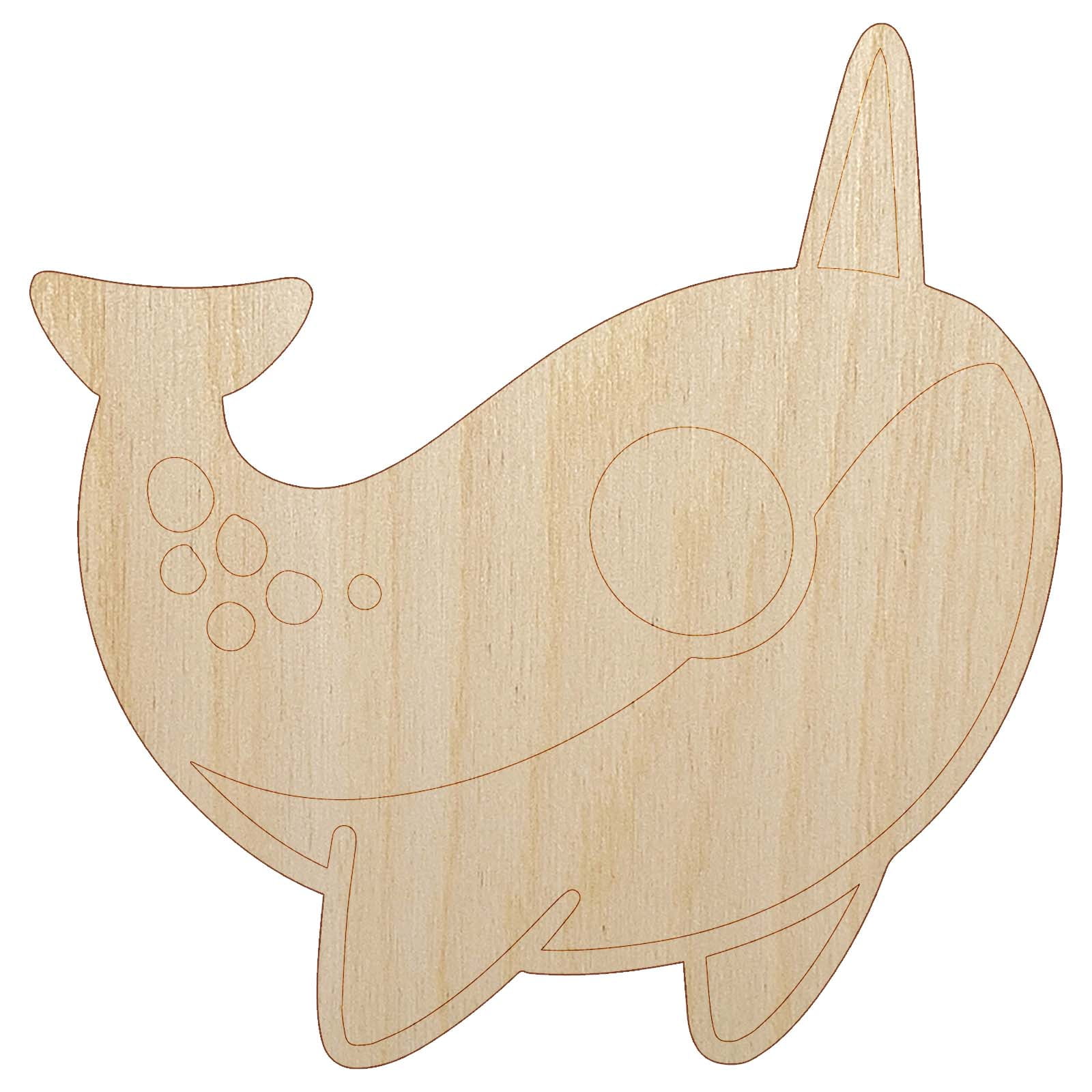 Sweet Kawaii Chibi Narwhal Wood Shape Unfinished Piece Cutout Craft DIY ...