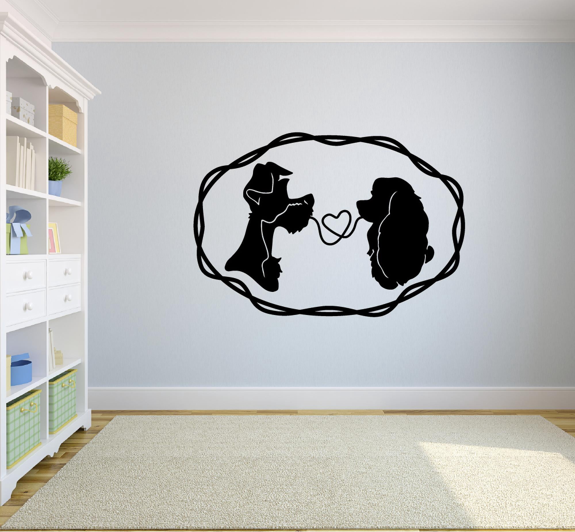 Sweet Lady And The Tramp Portrait Silhouette Romantic Disney Cartoon ...