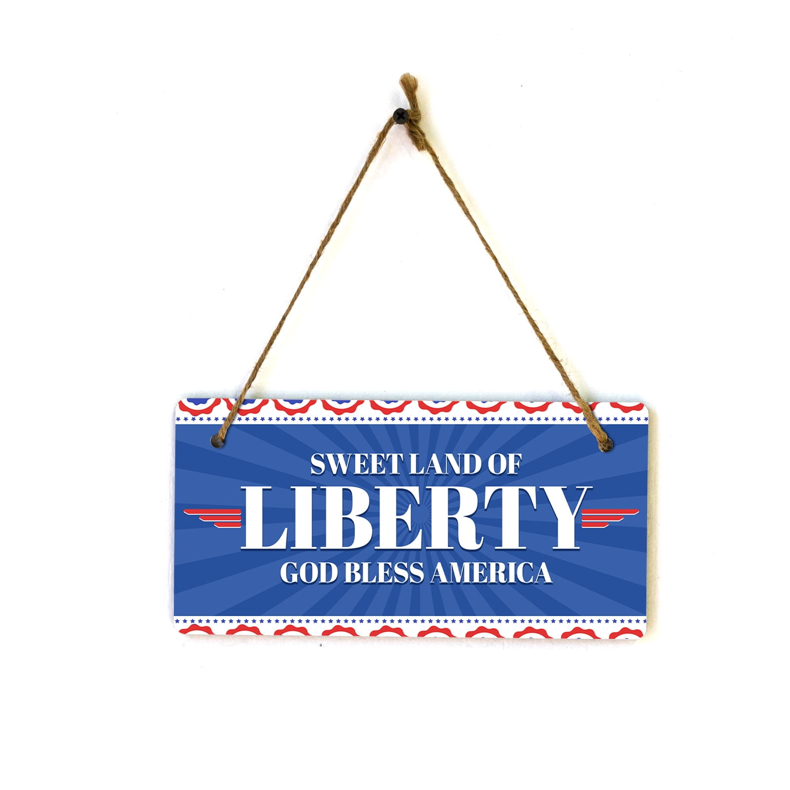 Sweet Land Of Liberty God Bless America 5x10 Hanging Plus Wall or Door ...
