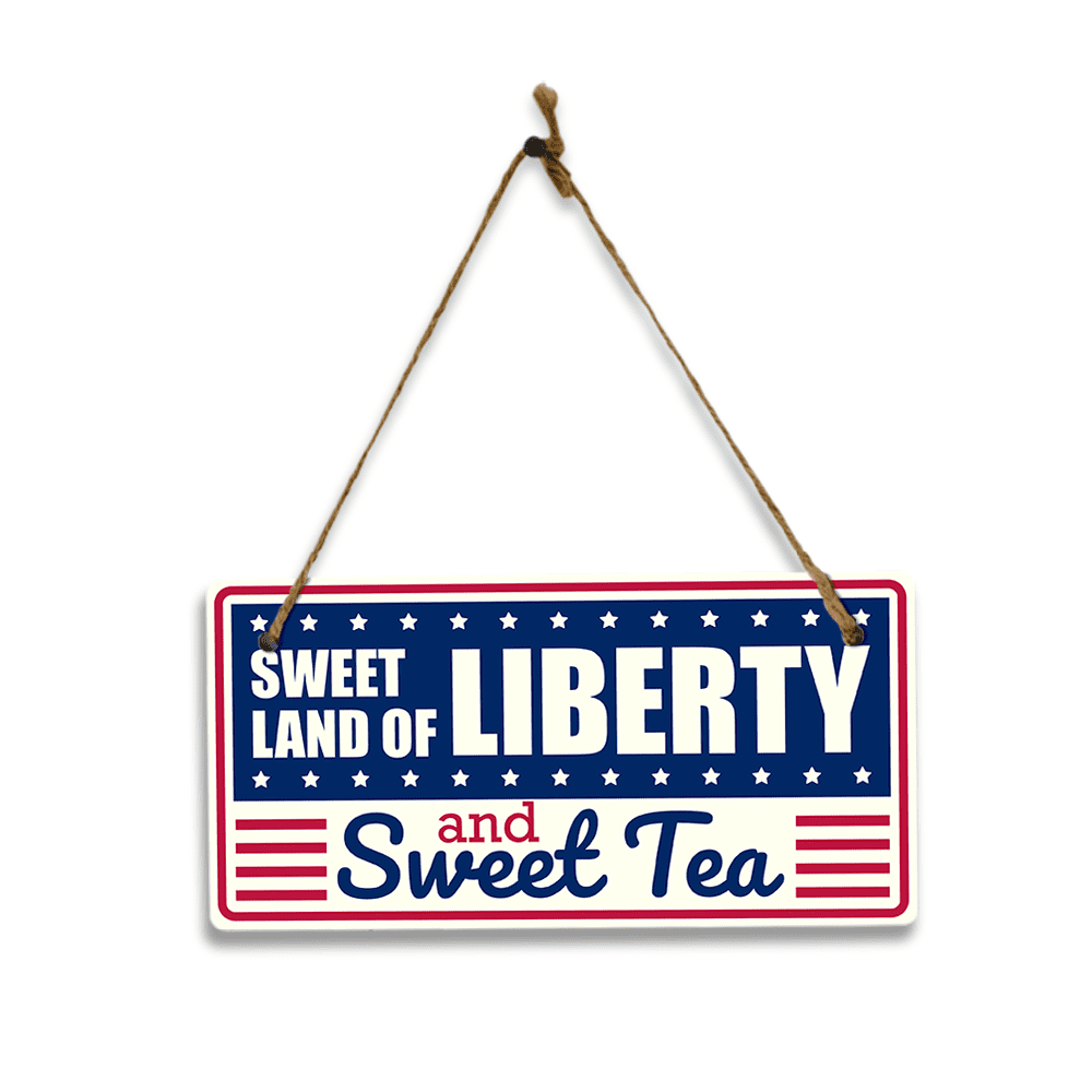 Sweet Land Of Liberty and Sweet Tea | Rustic Wood 5 x 10" Hanging Sign ...