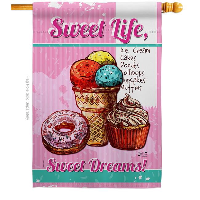 Sweet Life Food 28 x 40 in. Double-Sided Decorative Vertical House ...