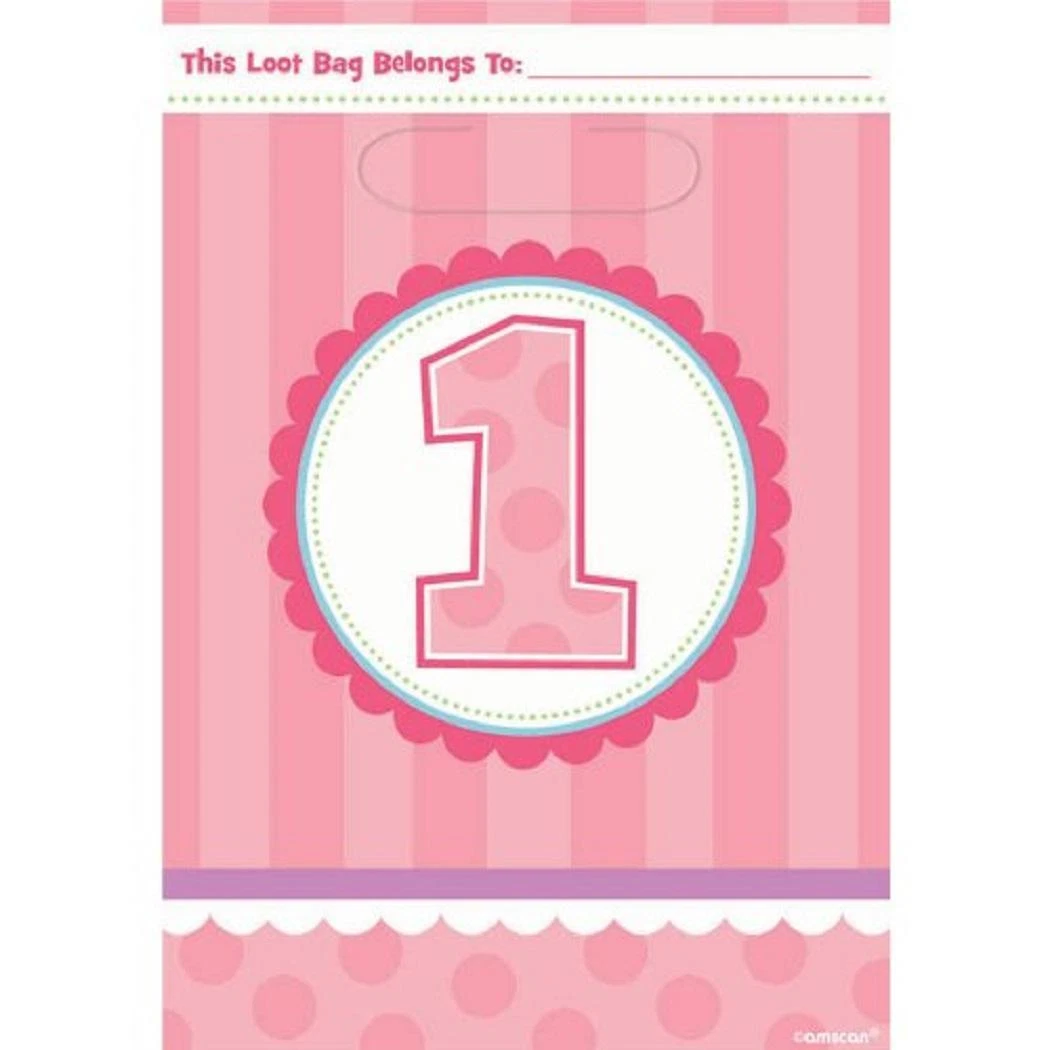 Sweet Little Cupcake Girl Pink Lil' 1St Birthday Party Favor Sacks Loot ...