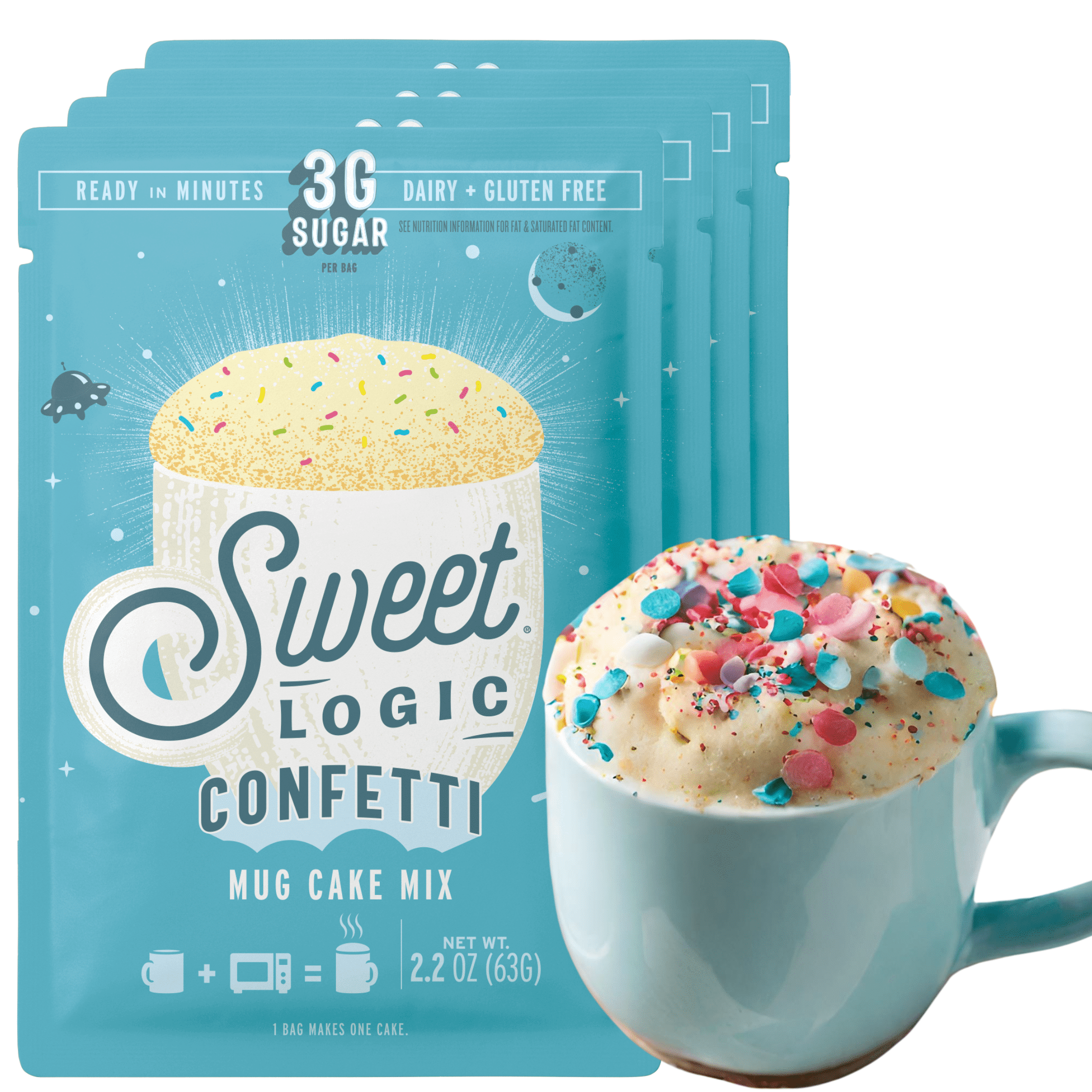 Sweet Logic Gluten Free Just Add Water Confetti Mug Cake Mixes - 4ct/2 ...