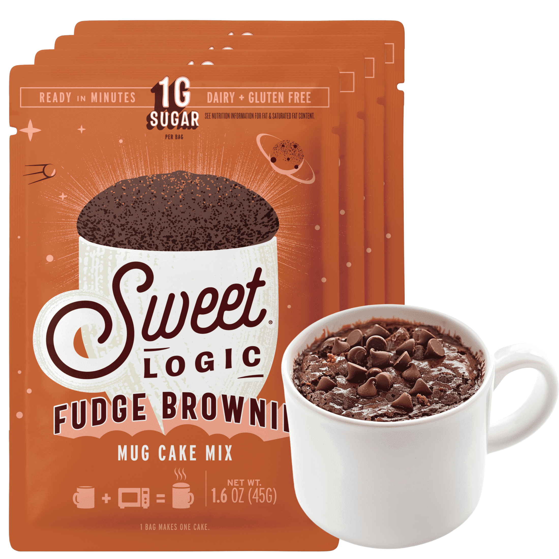 Sweet Logic Gluten Free Just Add Water VEGAN Brownie Mug Cake Mixes ...