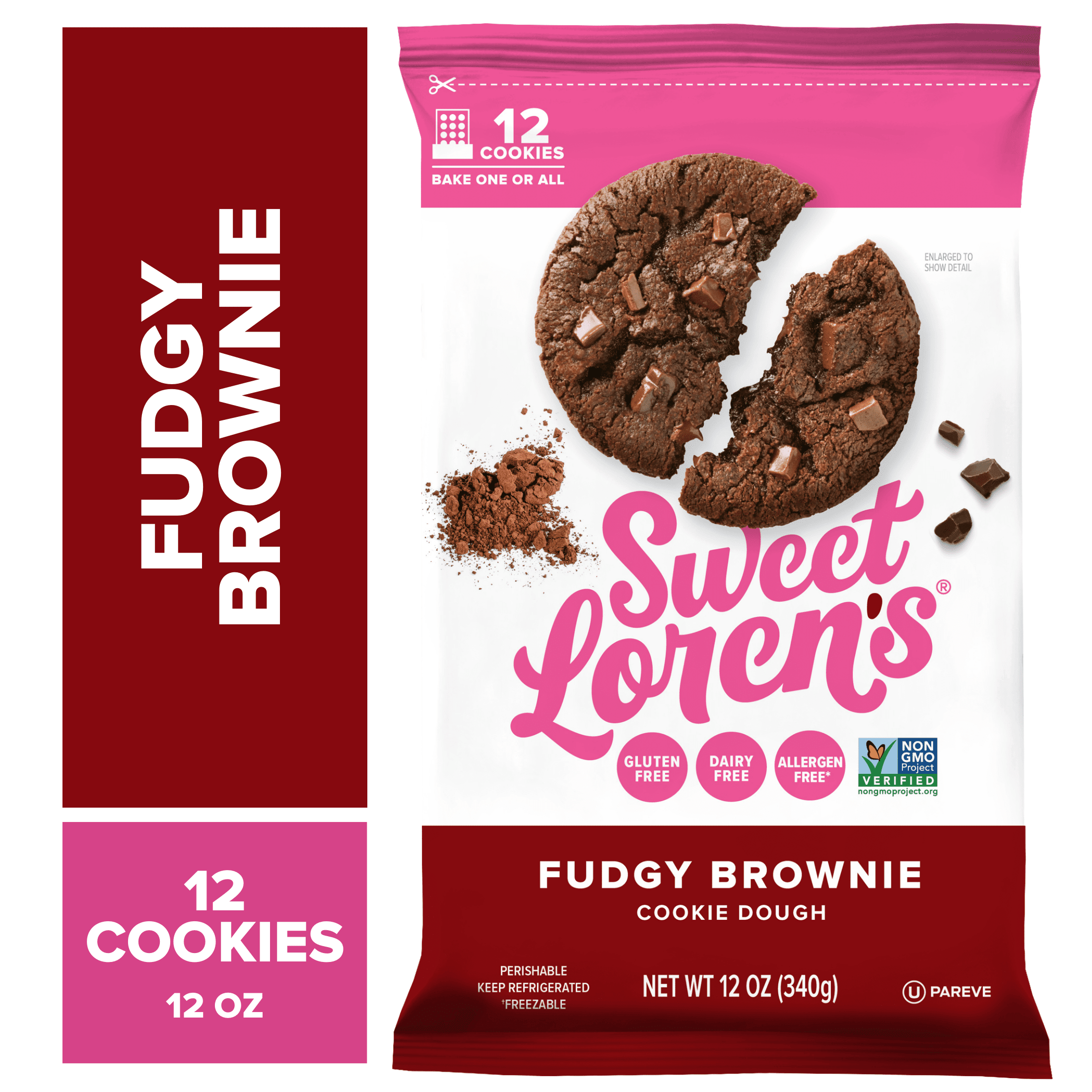 Sweet Loren's Ready to Bake Fudgy Brownie Cookie Dough, Gluten Free ...