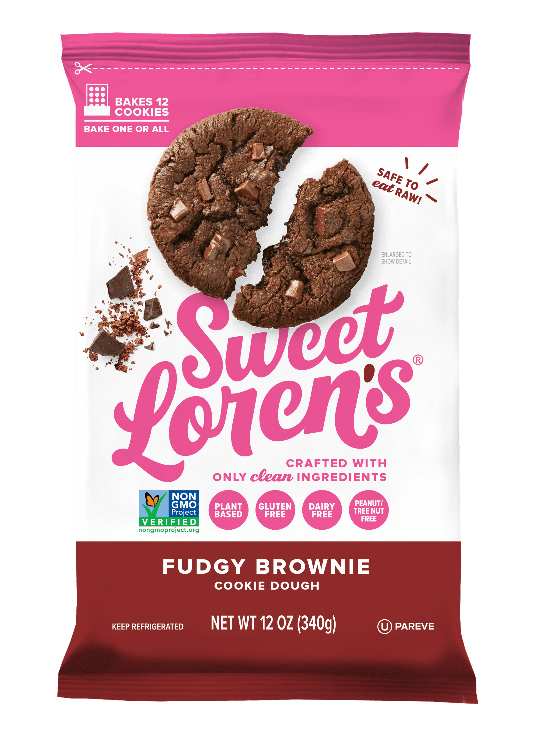 Sweet Loren's Gluten Free Vegan Fudgy Brownie Cookie Dough - 12oz ...