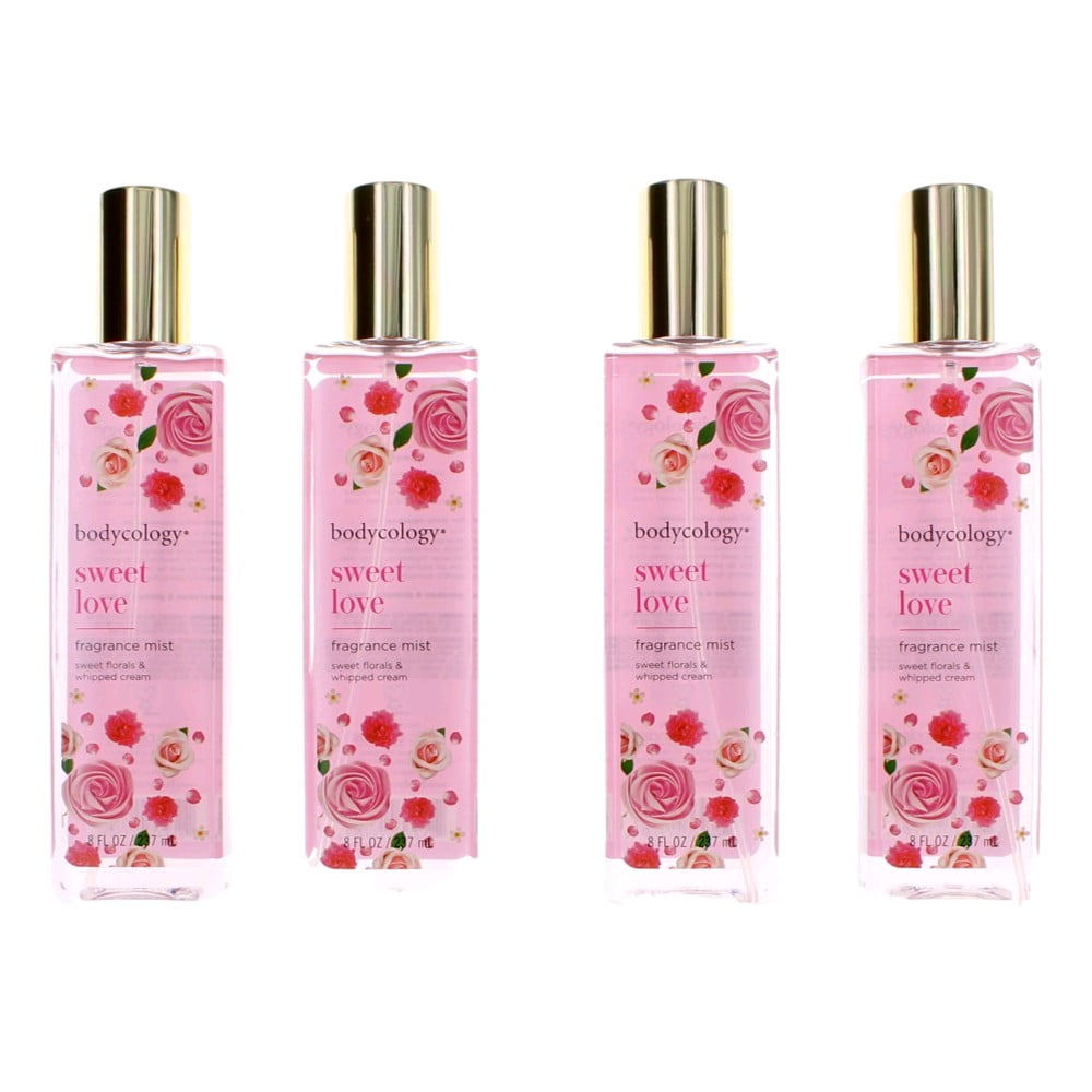 Bodycology Sweet Love, Women's Body Spray, 4 Pack 8 oz Fragrance Mist ...