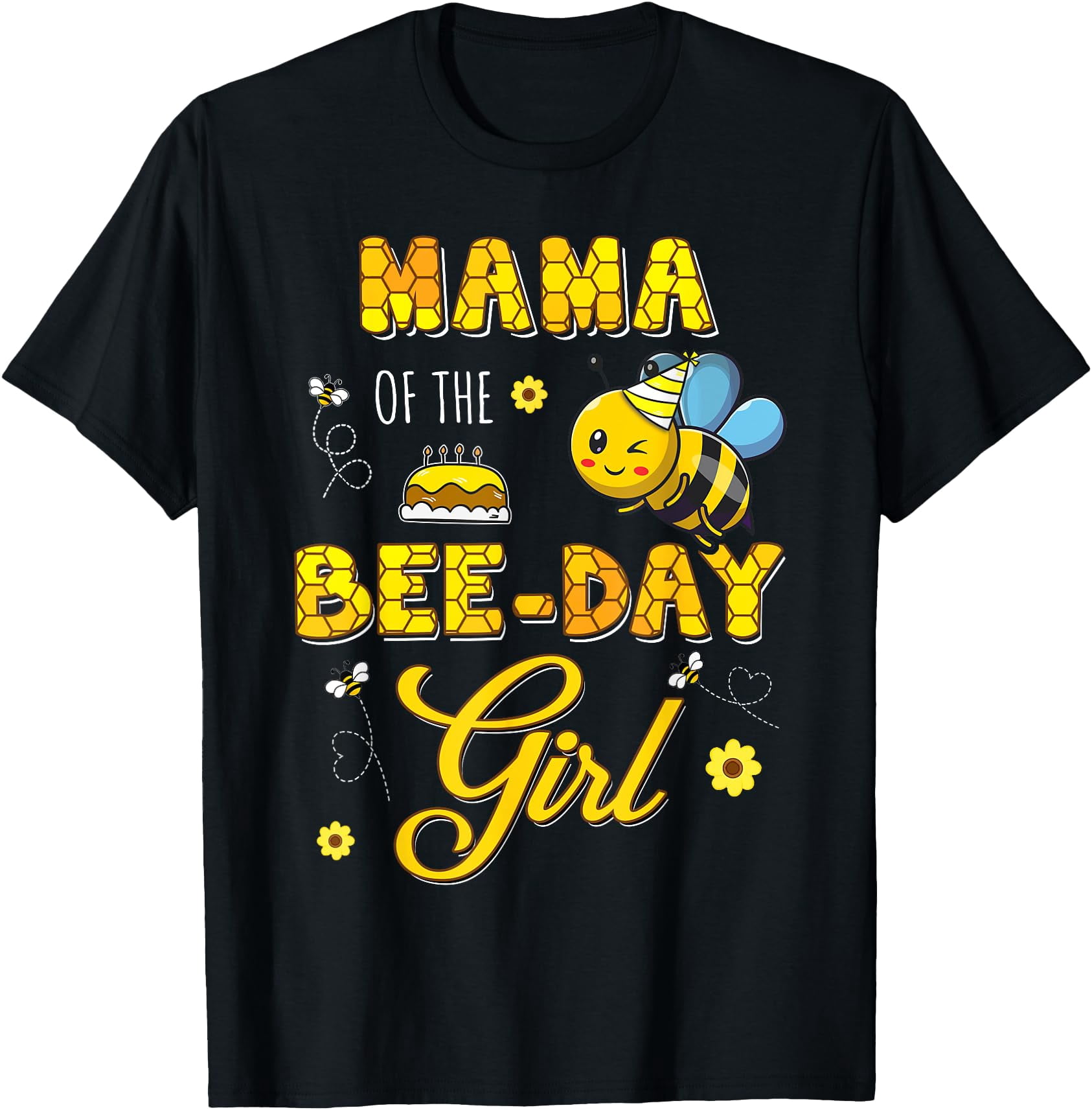 Sweet Mama Bee Birthday Hive Party T-Shirt for Family Matching ...